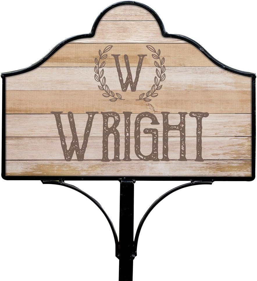 Amazon.com: GiftsForYouNow Rustic Wreath Personalized Magnetic Yard ...