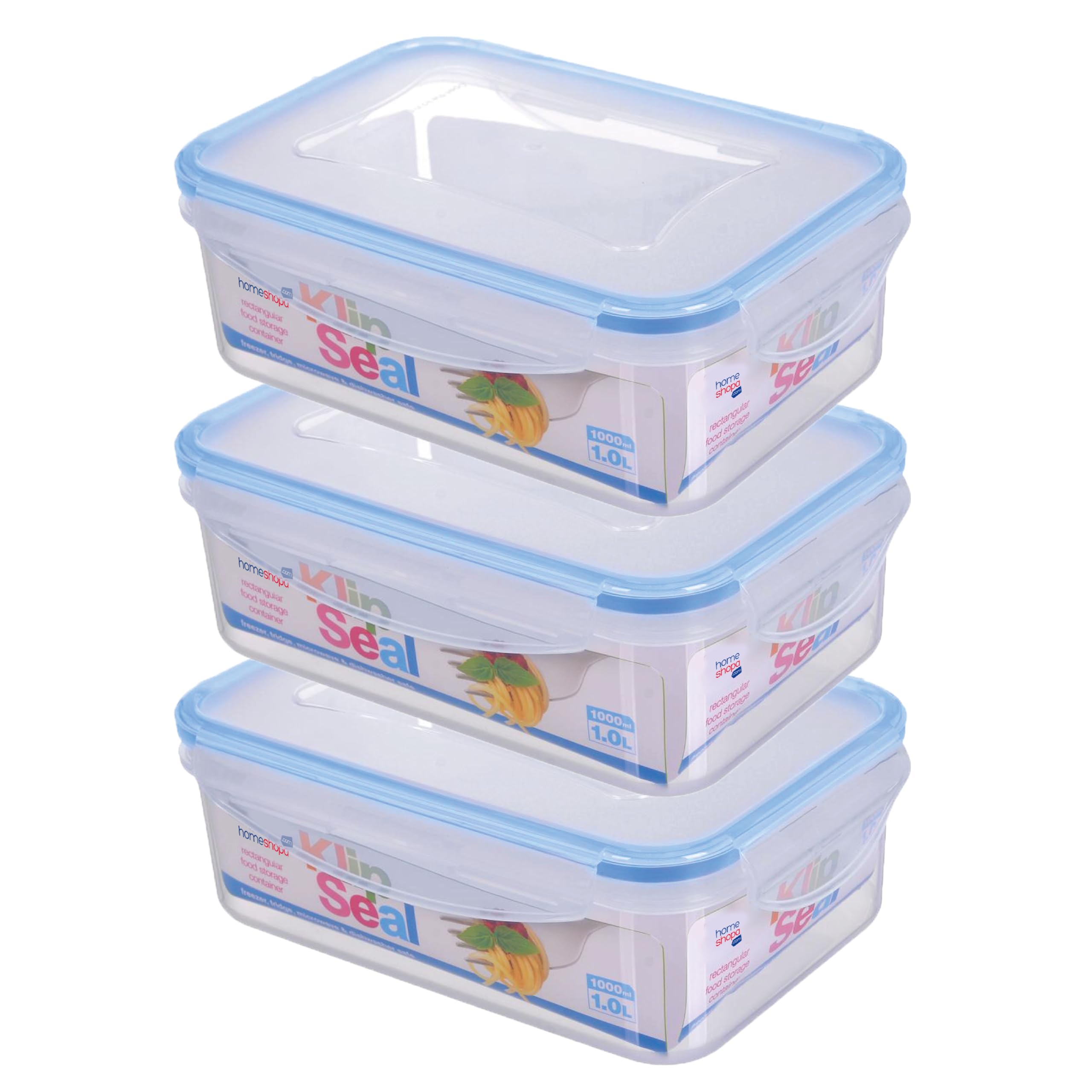 HOMESHOPA Plastic Airtight Food Storage Container, 3 Pack 1 Litre ...