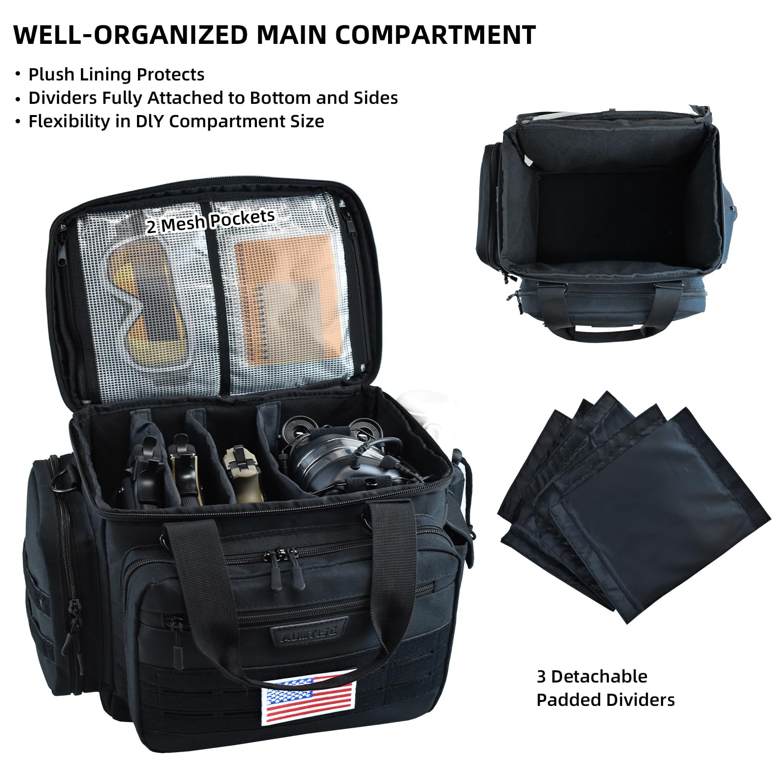 Snapklik.com : AUMTISC Gun Range Bags For 4 Handguns And Ammo, Tactical ...
