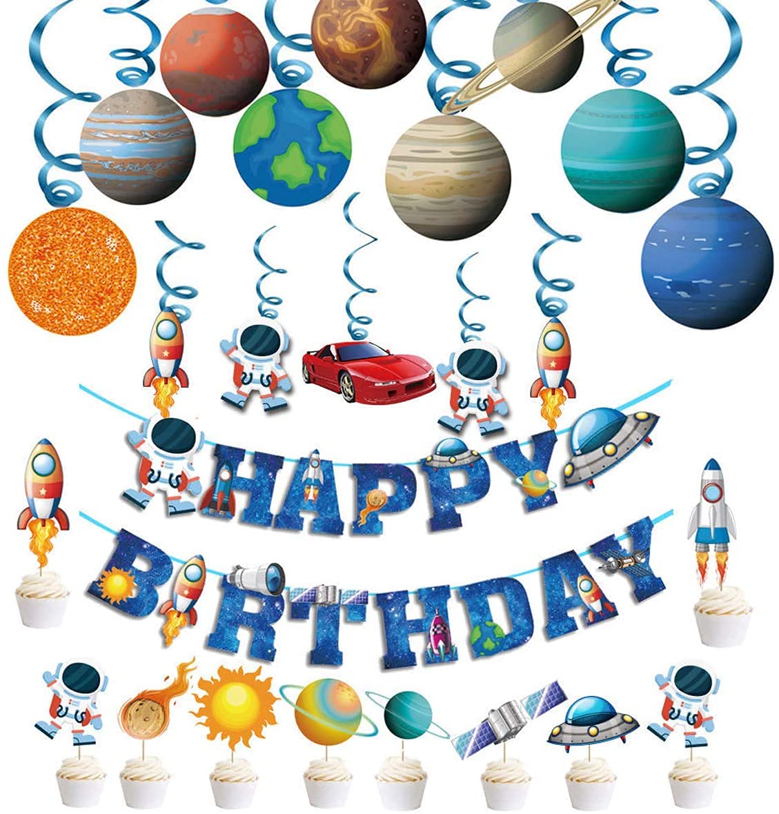 Buy TASIPA Space Themed Birthday Party Decorations, Outer Space Party ...