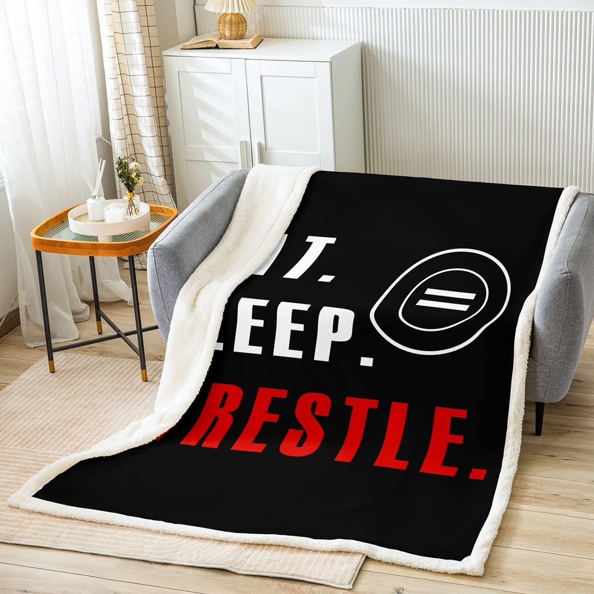 Amazon.com: Wrestle Fleece Sports Theme Sherpa Blanket Throw Blanket ...