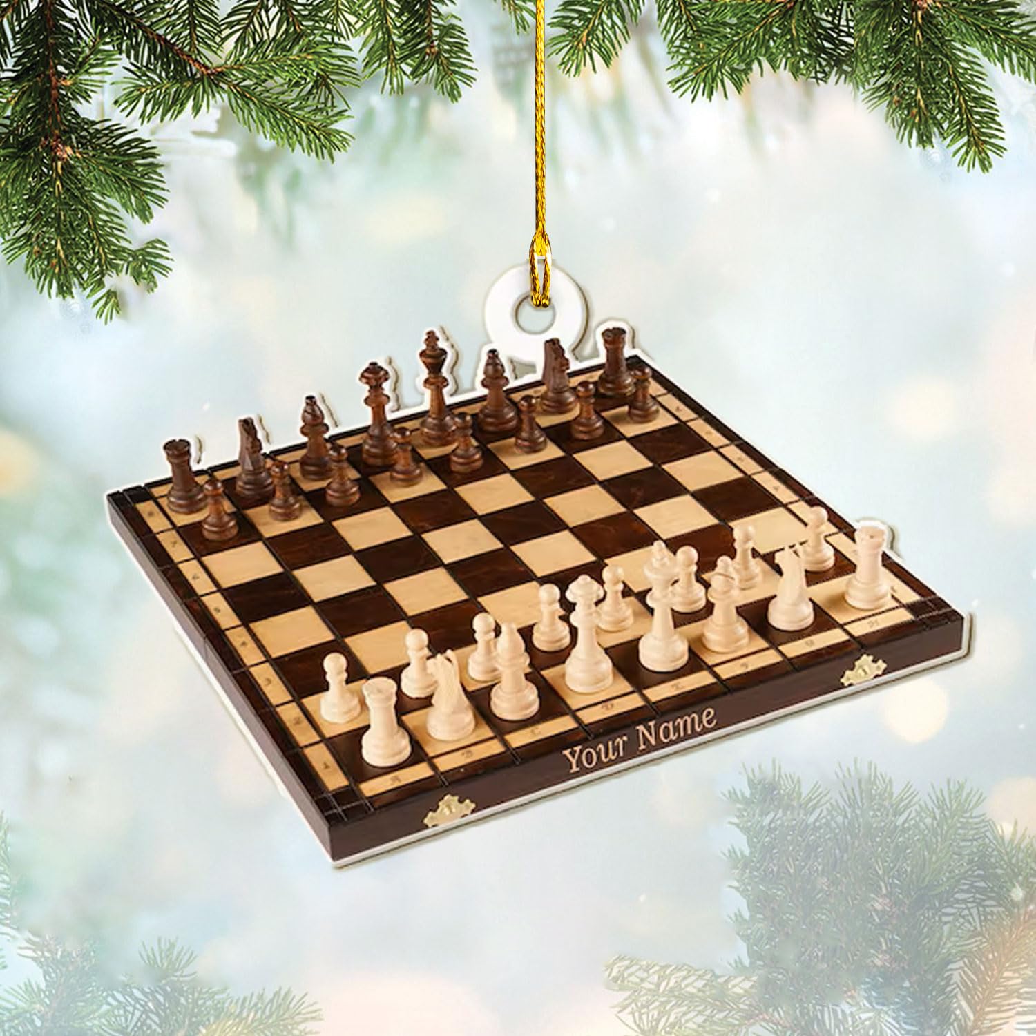 Amazon.com: RoyalBro Personalized Chess Ornament, Custom Name Chess ...