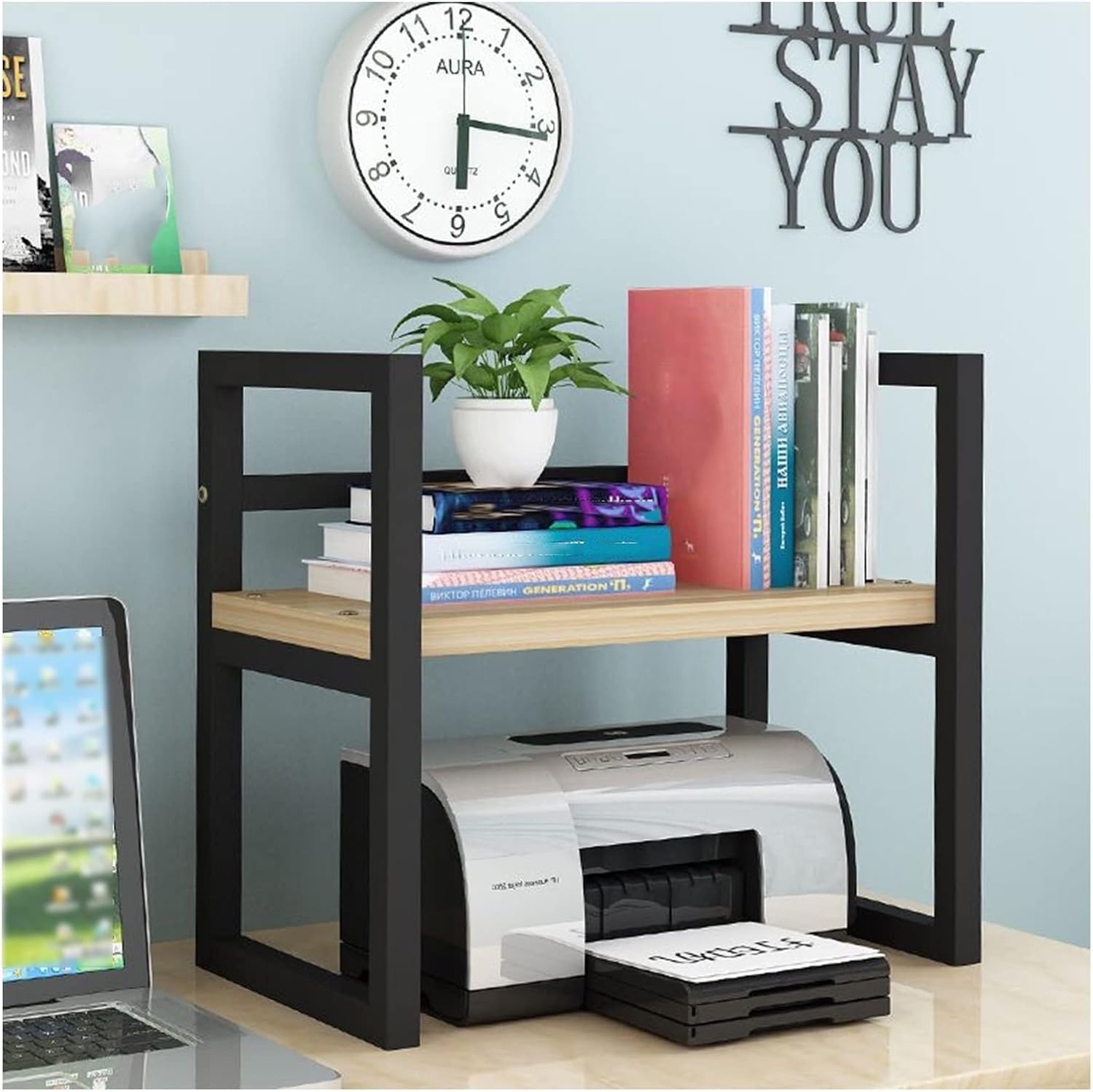 SOBOLON Side Table For Printer Vertical Printer Storage Rack File ...