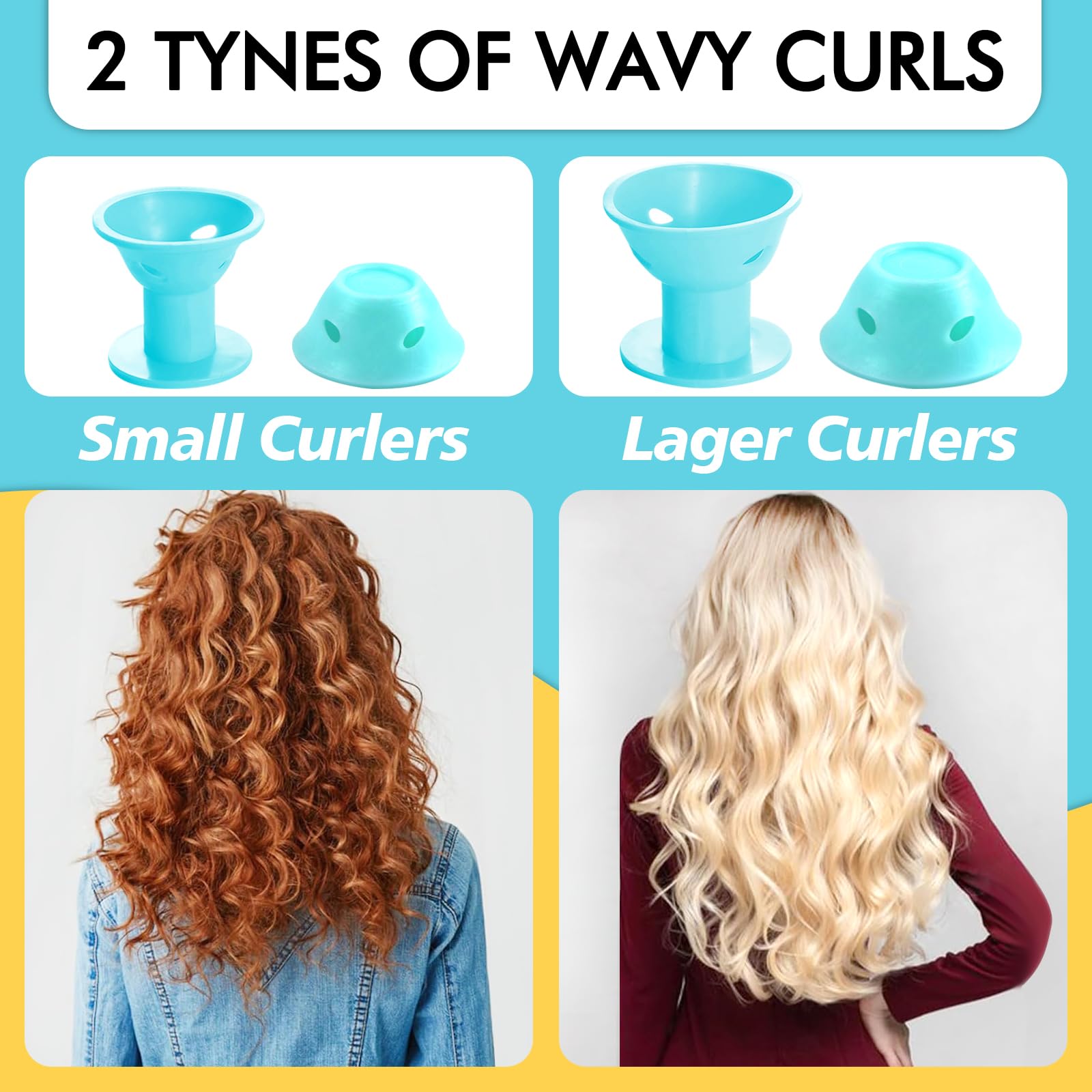 Snapklik.com : 42PCS Heatless Hair Curlers Including 21PCS Large And ...
