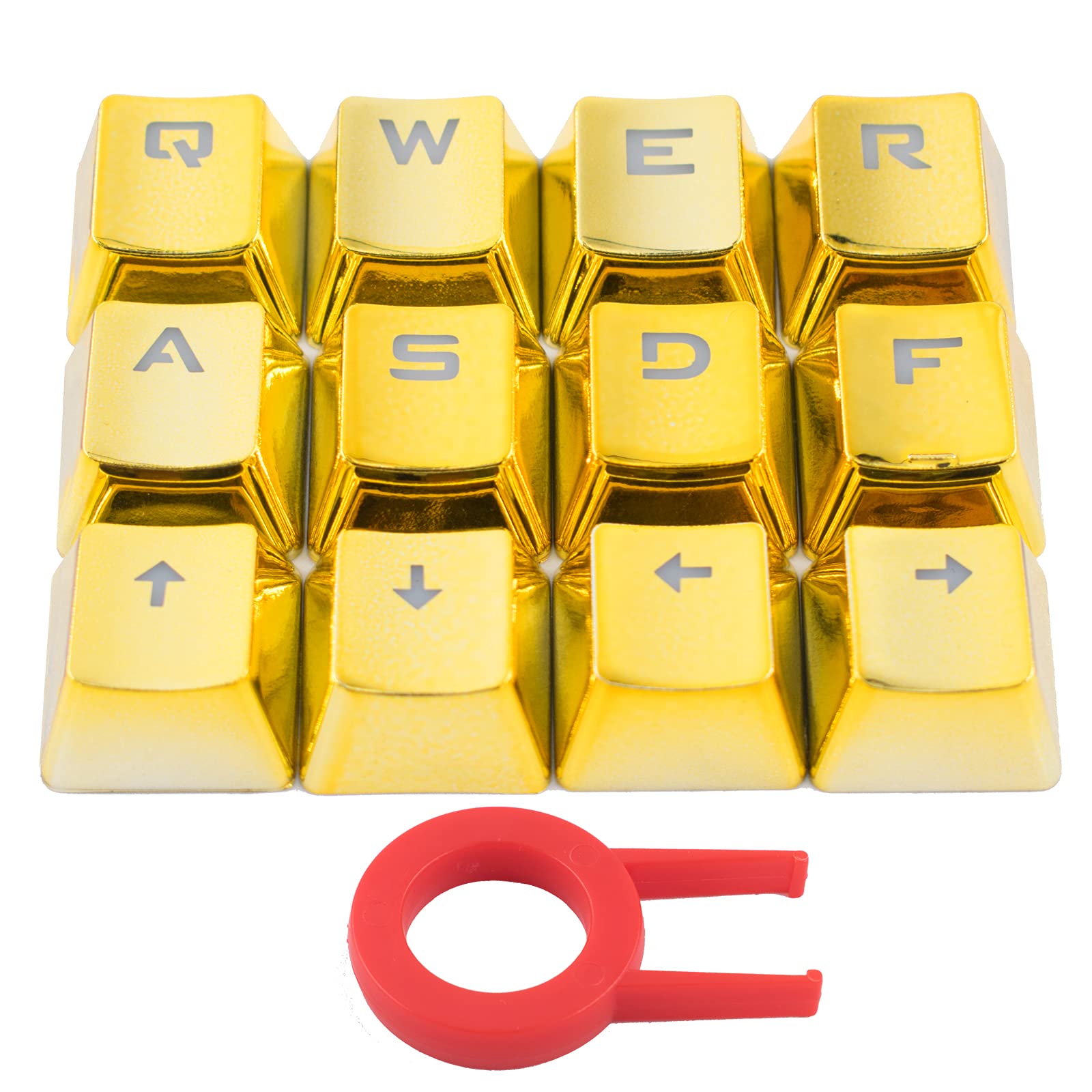 Buy 12 Keys PBT Keycaps Backlit Metallic Electroplated Set for Cherry ...