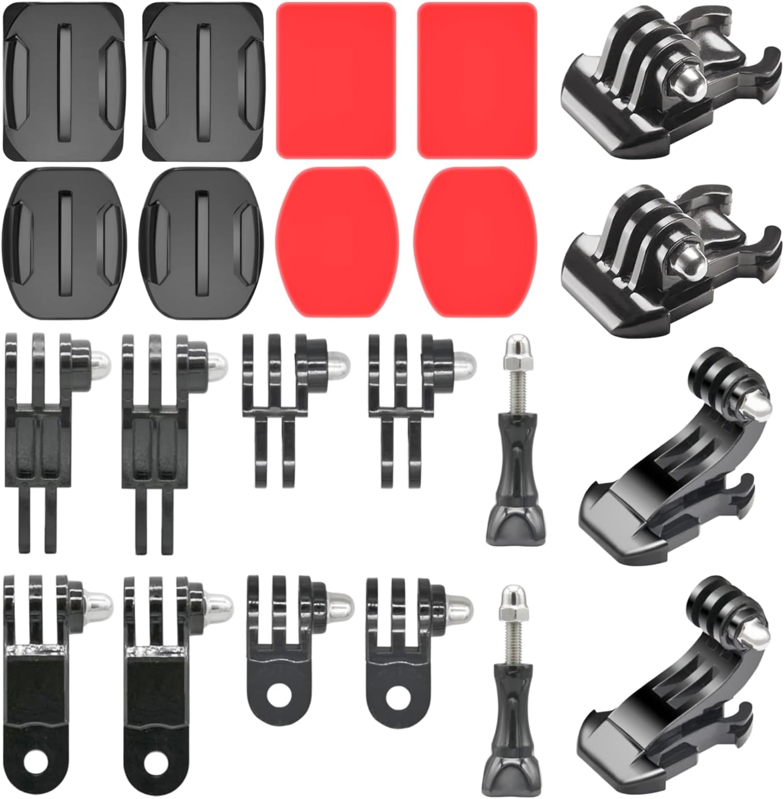 Amazon.com: KUANVE Universal Action Camera Accessory Kit, Curved & Flat ...