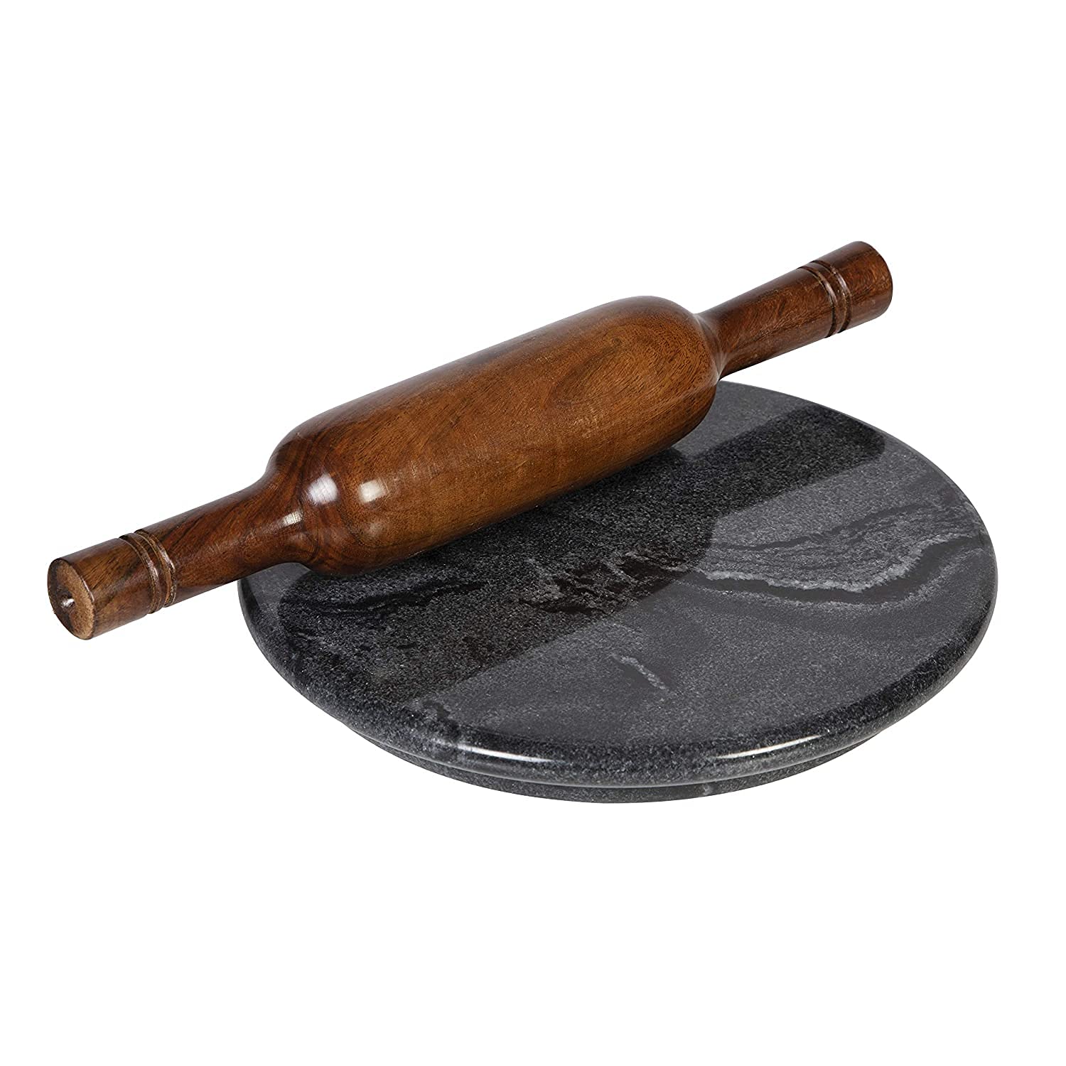 Buy SHRI MADHURI Black Marble Roti Roller/Chakla with Belan/Rolling Pin ...