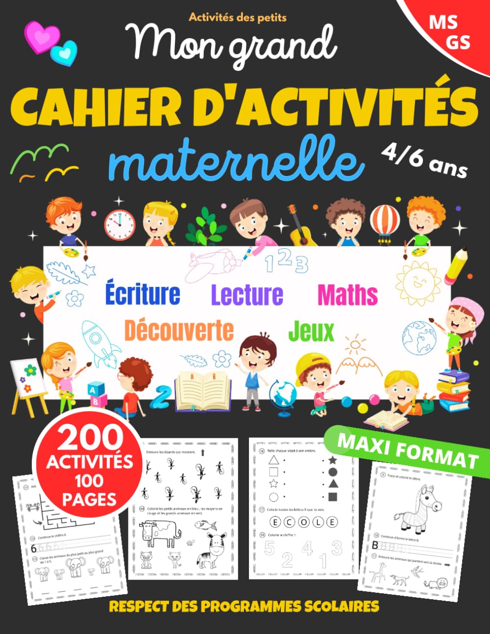 Snapklik.com : Mon Grand Cahier Dactivites Maternelle: De 4 A 6 Ans ...