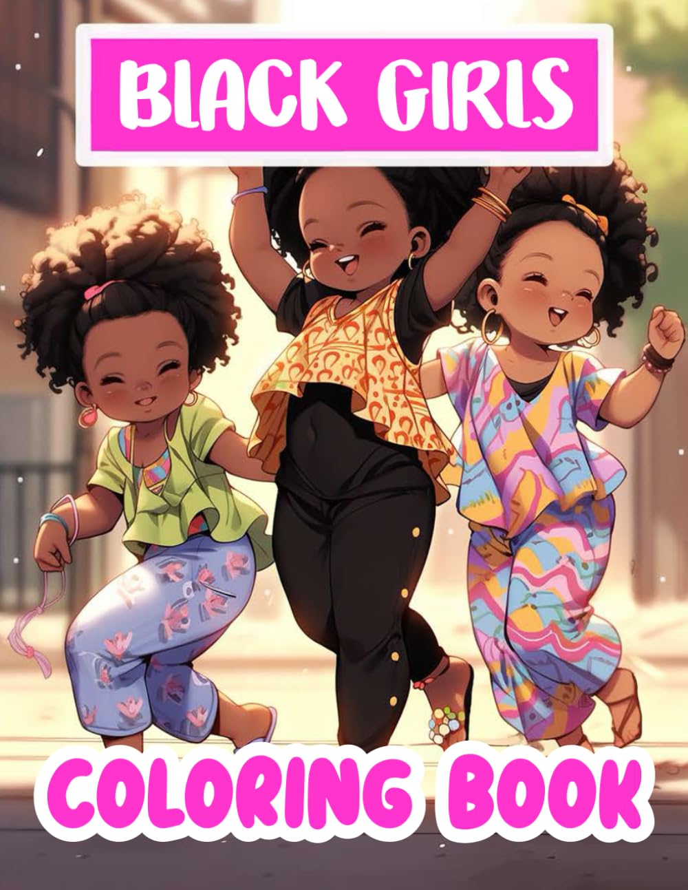 Black Girls Coloring Book for Kids: 40+ Coloring Pages For Becautiful ...