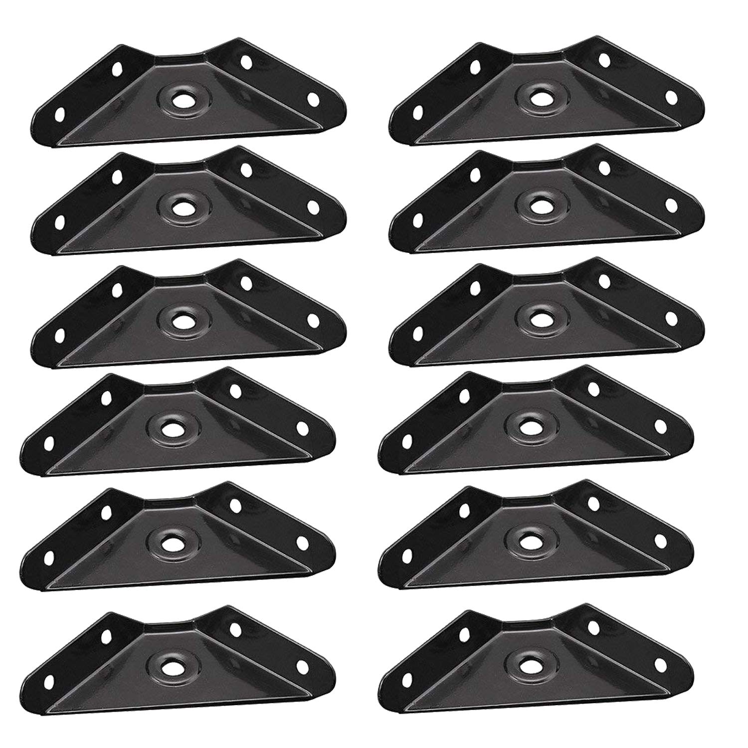 HOWDIA 12 Pcs Steel Corner Braces Joint Trapeziform Angle Code Brackets ...