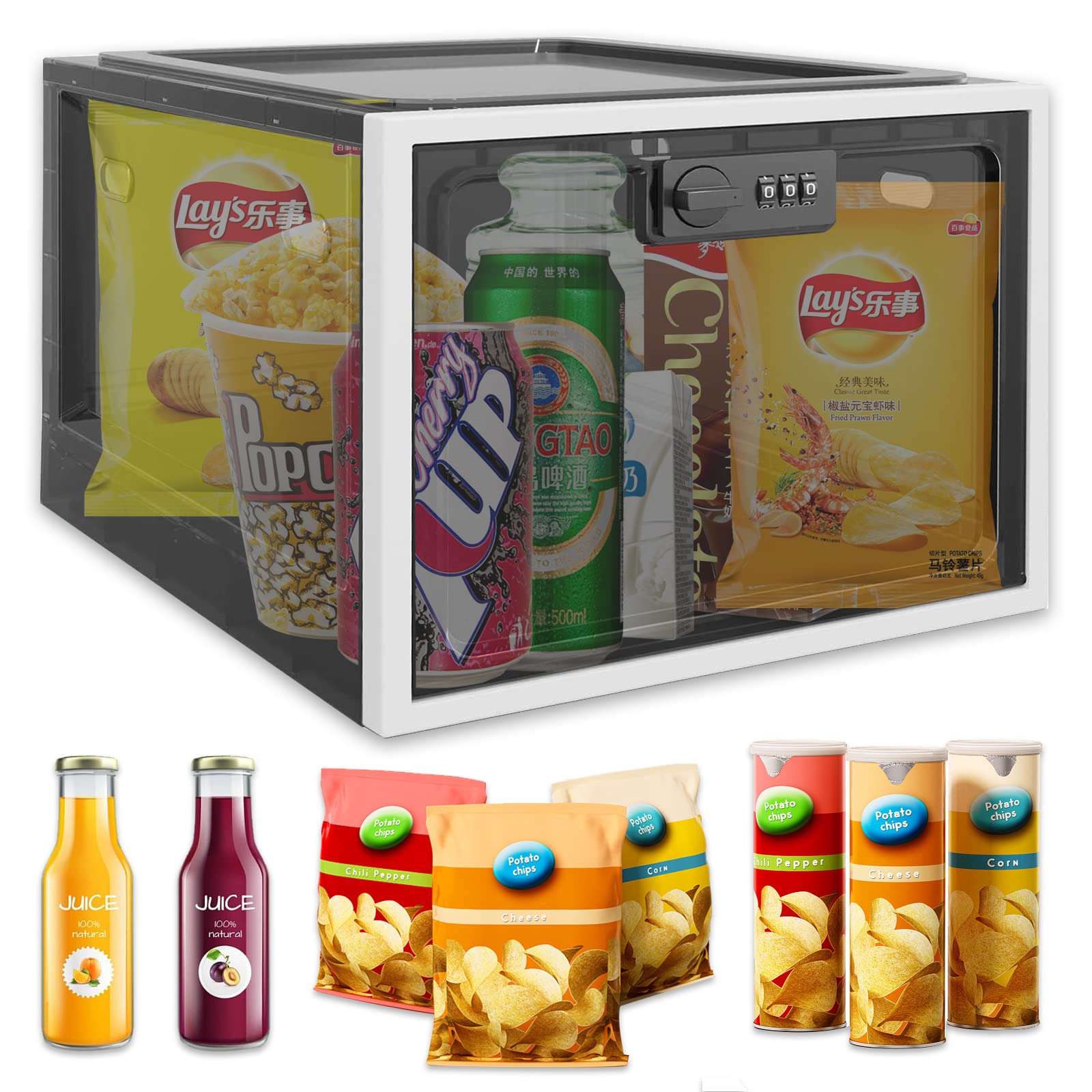 Devenirriche Lockable Medicine Box, Lockable Storage Box Transparent ...