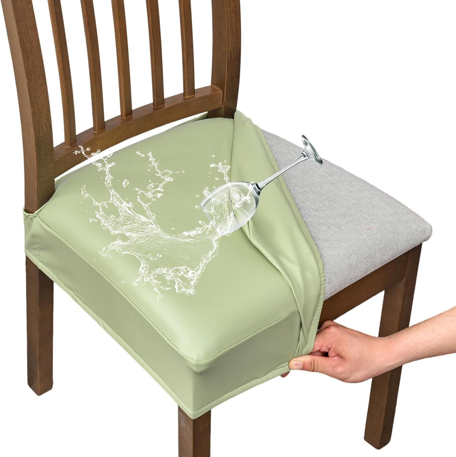 Amazon.com: FUANGUI Dining Chair Covers Set of 6, Waterproof PU Leather ...