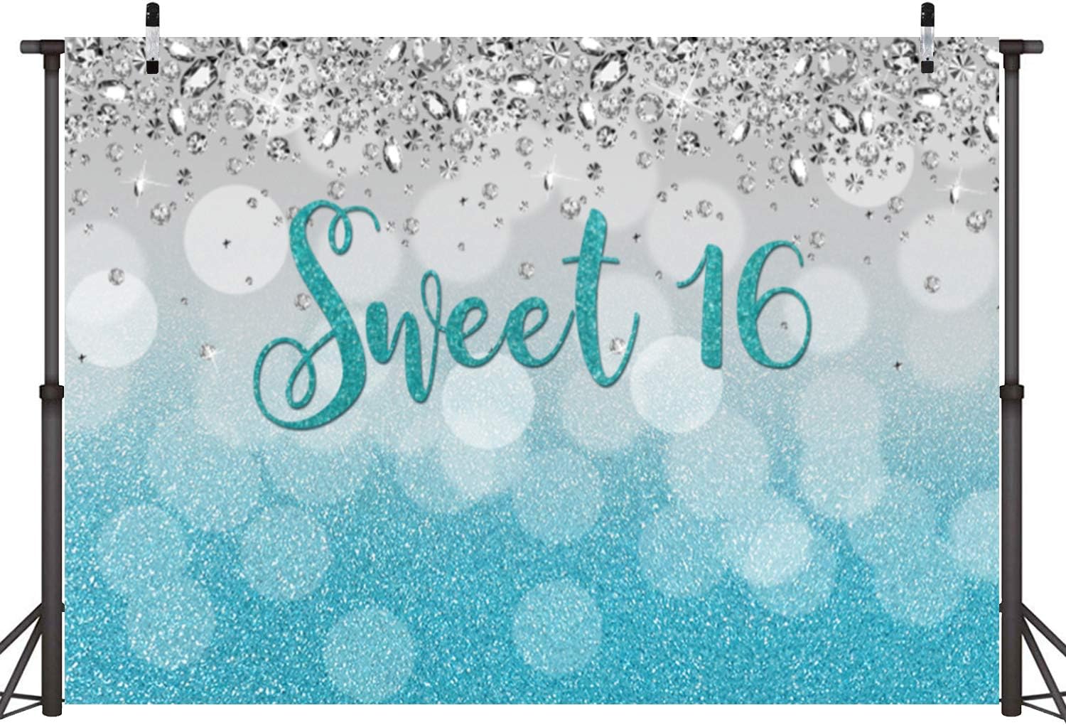 Amazon.com : Sensfun Sweet 16 Silver Purple Bokeh Glitter Backdrop ...