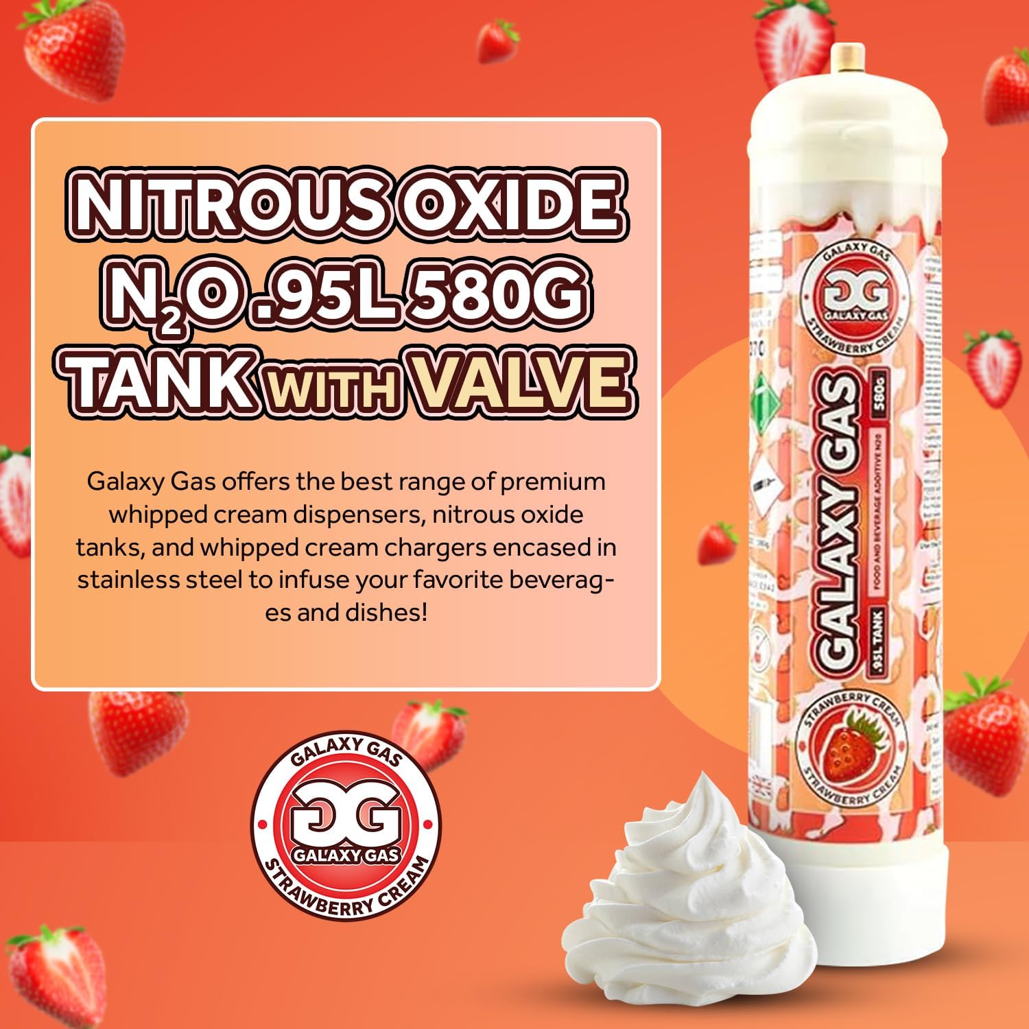 Galaxy Gas Infusion XL .95L 20.46 oz N2O Tanque de Óxido Nitroso Crema ...