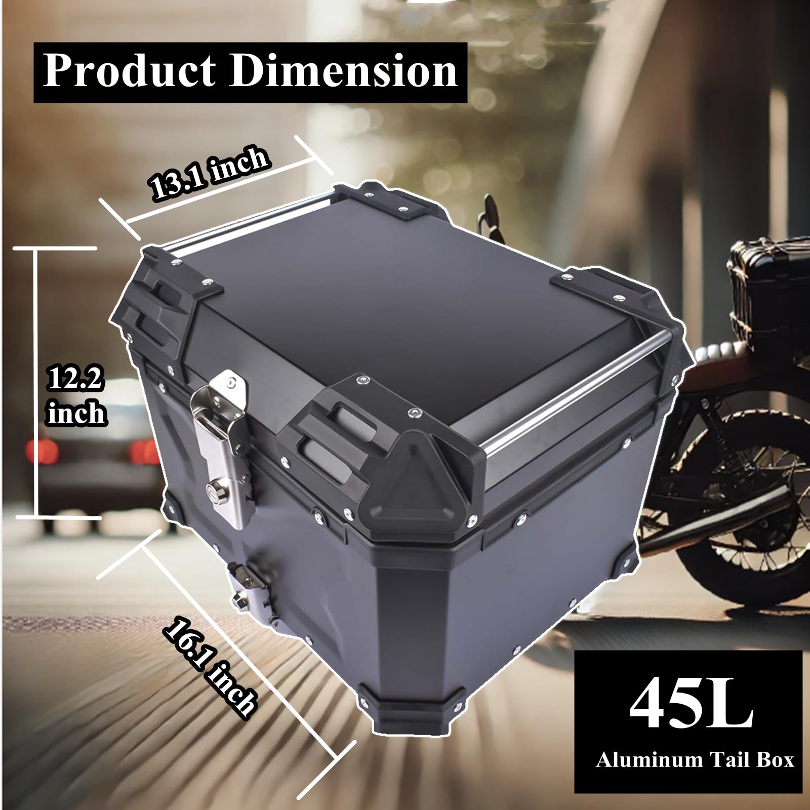 45L Waterproof Trunk Box KXWDKJ 45L Motorcycle Top Case - Waterproof ...