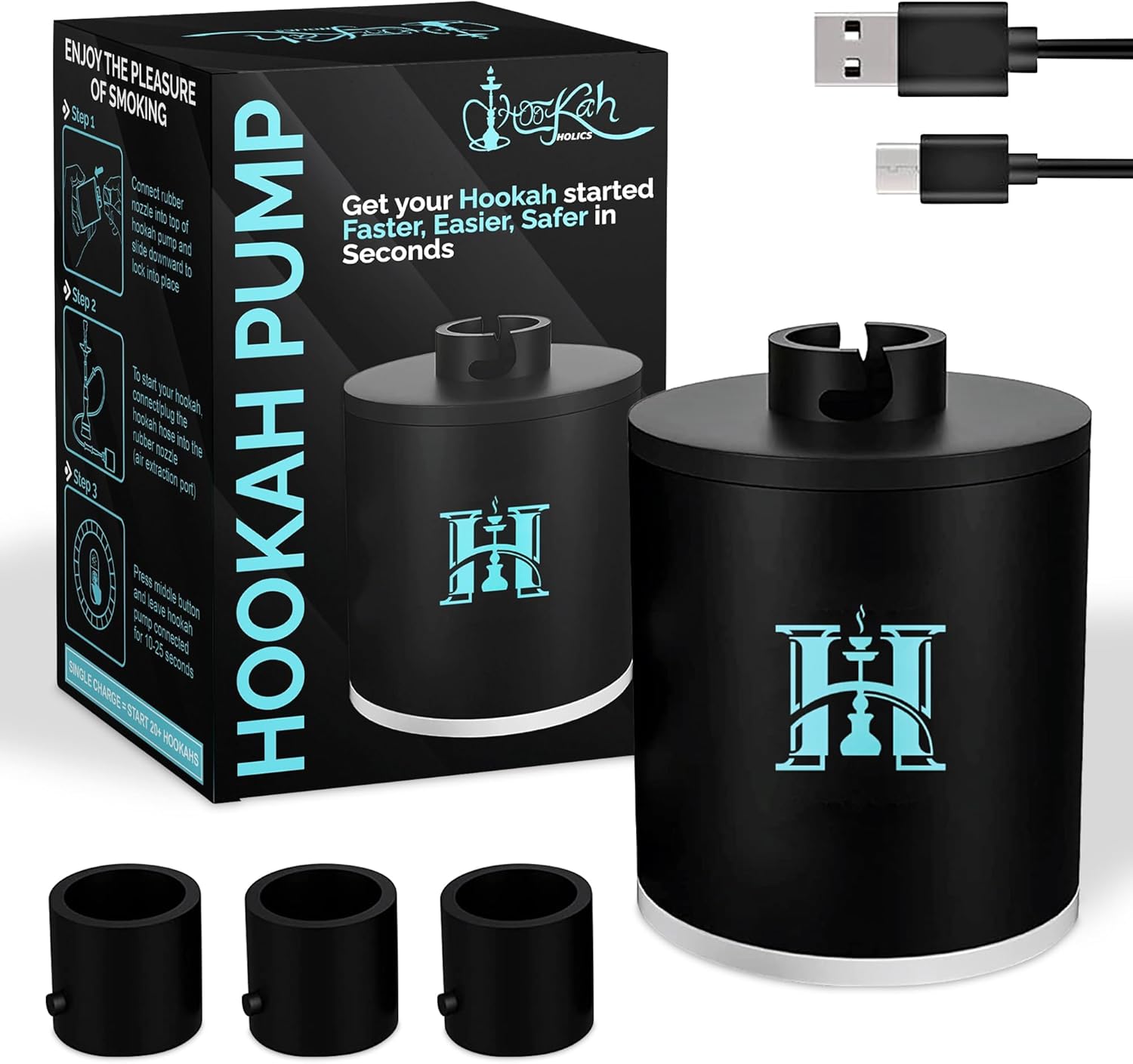 Amazon.com: HOOKAH HOLICS Hookah Pump with 1300 mAh Rechargeable ...