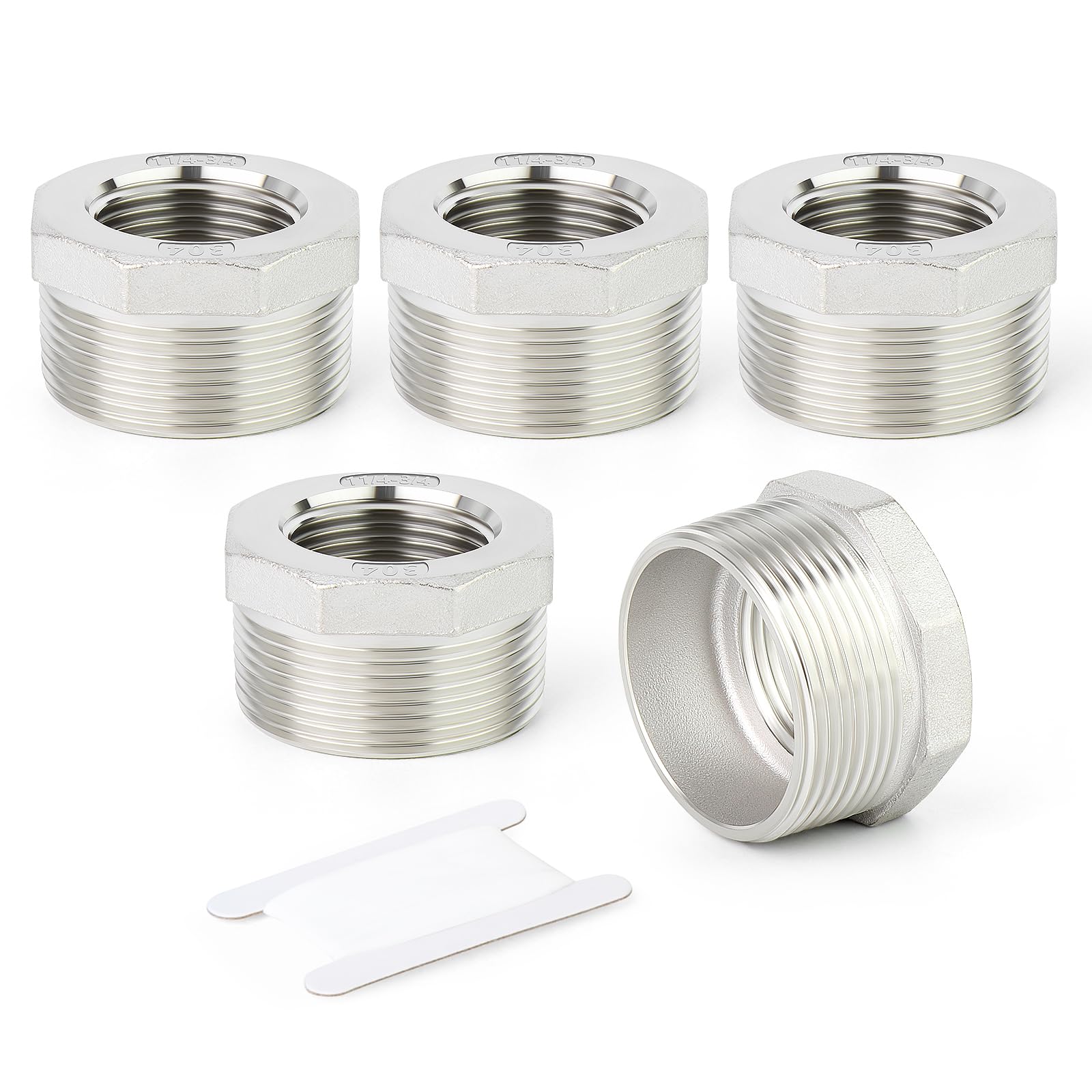 Snapklik.com : TAISHER 5PCS 304 Stainless Steel Reducer Hex Bushing