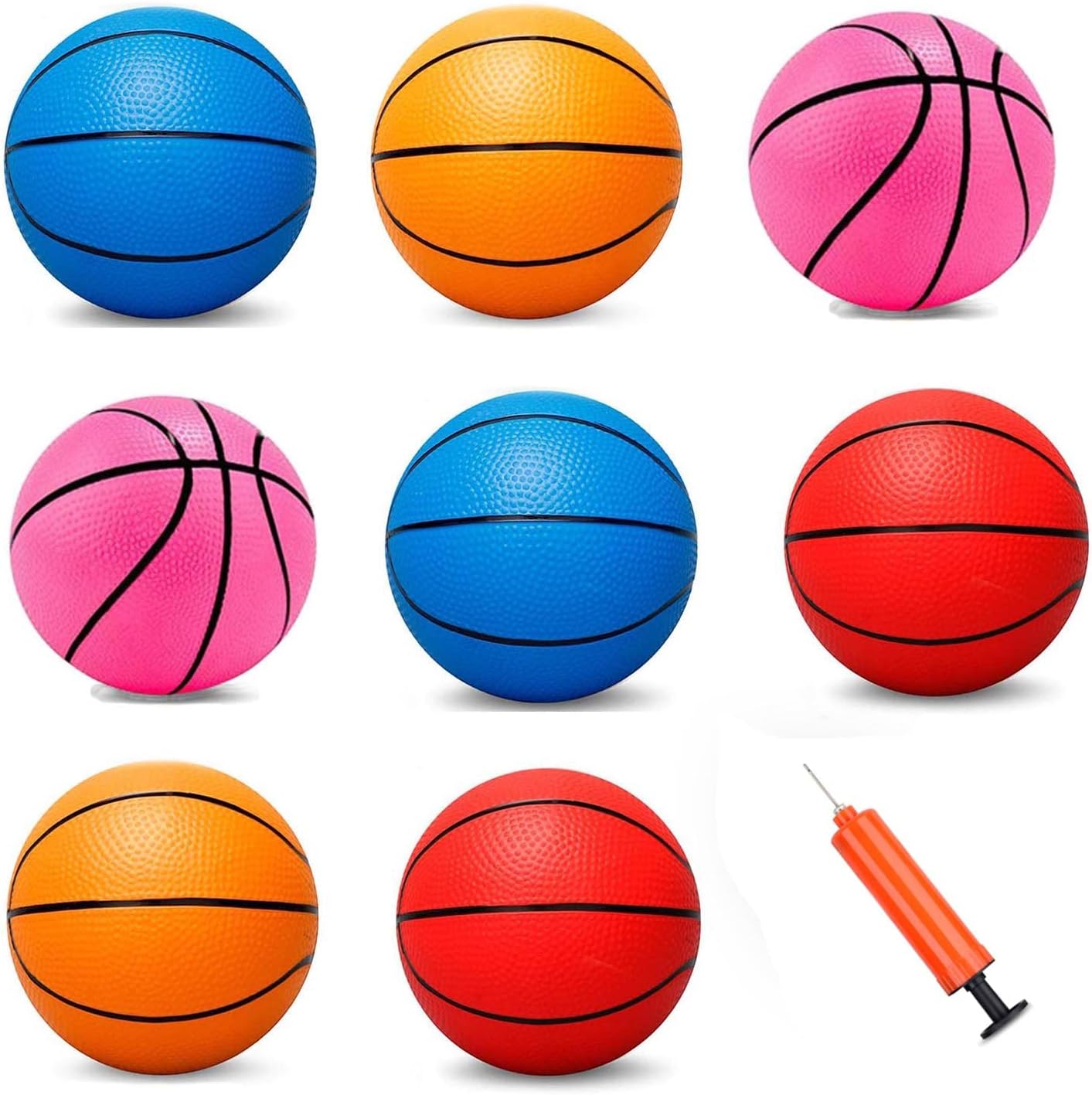 Amazon.com: Ruilynn Mini Basketballs, 8 Pack 5.5" Small Toy Basketball ...