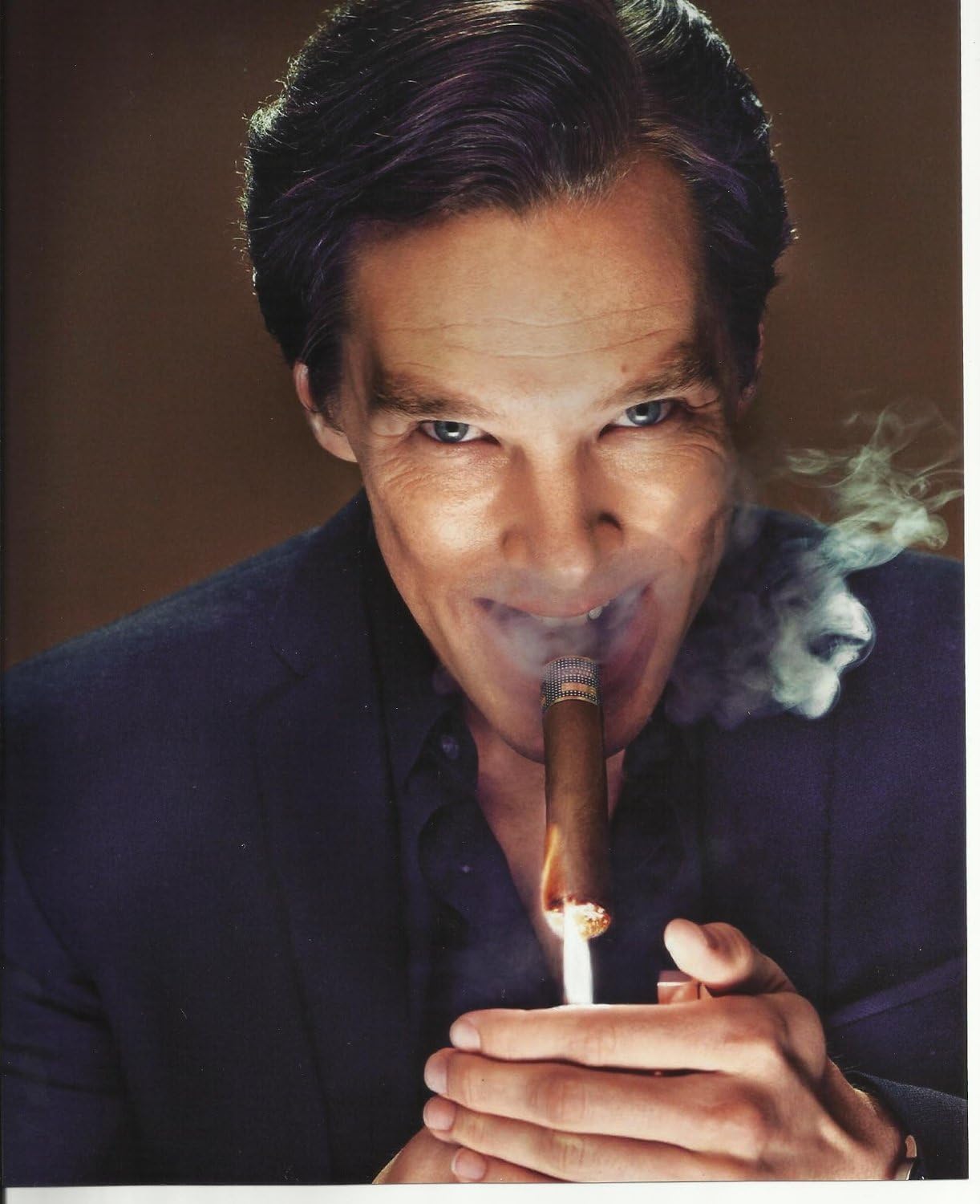 Benedict Cumberbatch with Big Evil Grin Lighting Cigar 8 x 10 Photo at ...