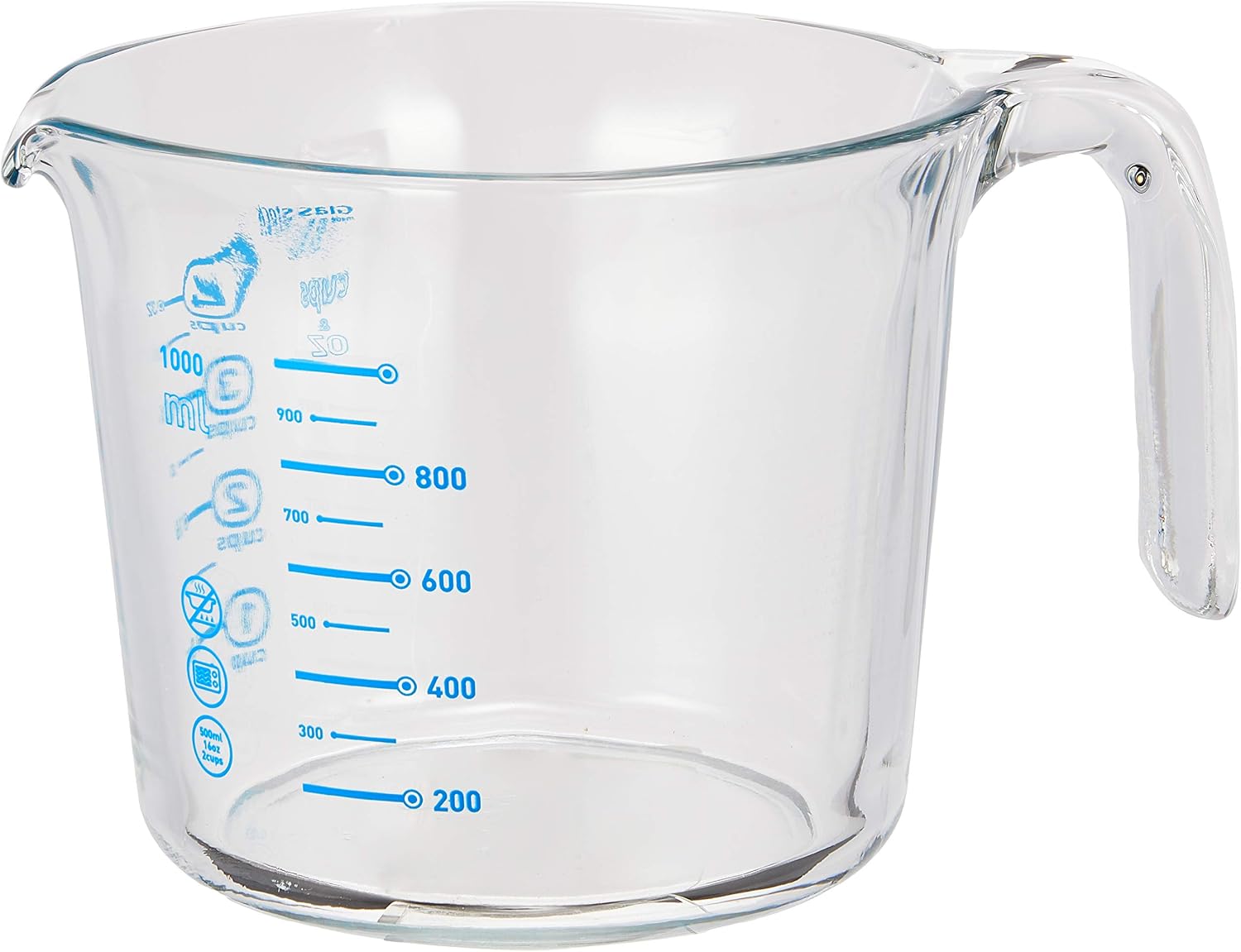 Amazon.com: Tempered Glass Glass Lock Glass Measuring Cup 1l [1,000ml ...