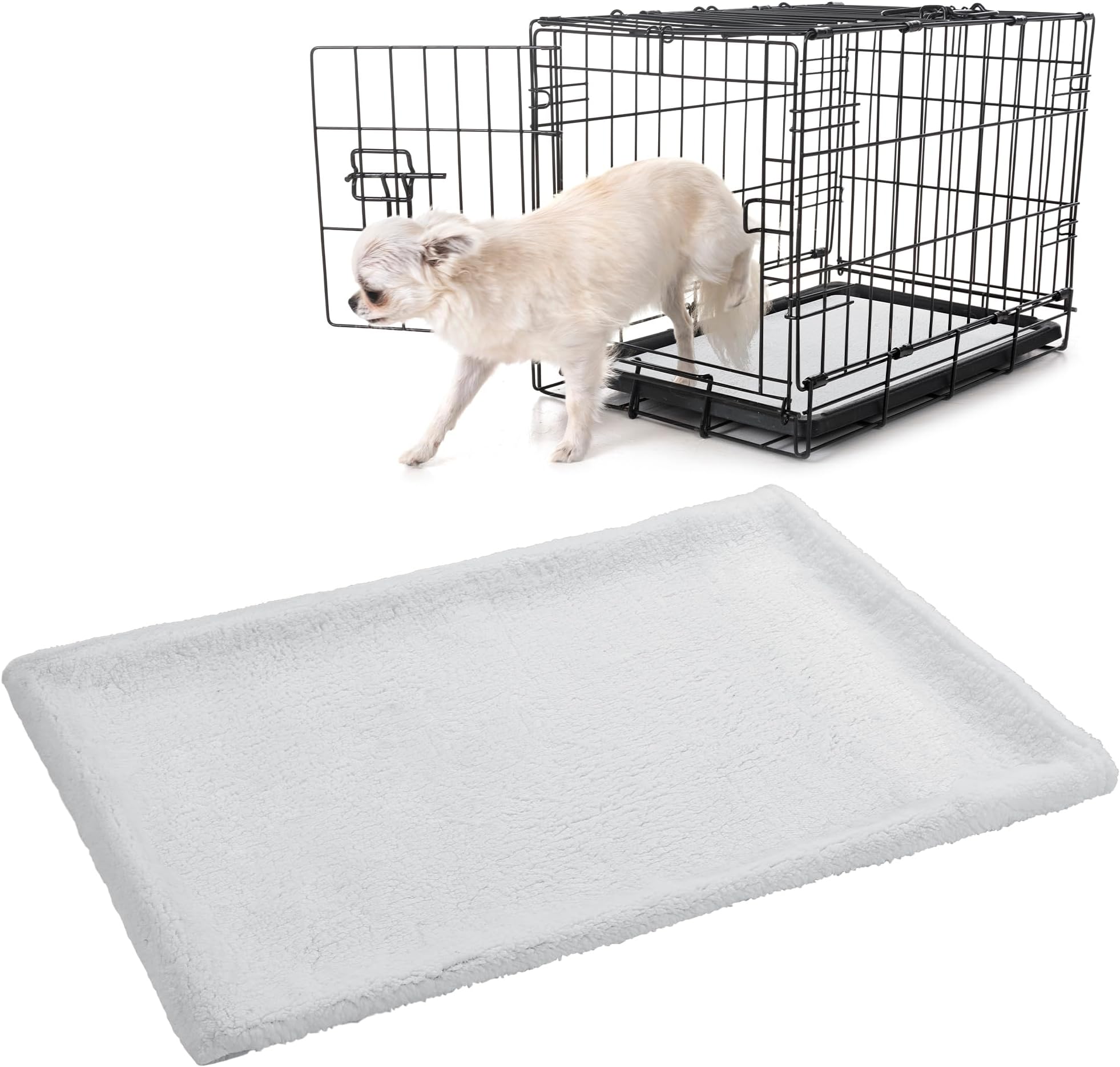 Amazon.com : HOMBYS Furry Dog Crate Liner Reversible Crate Pan Cover 42 ...