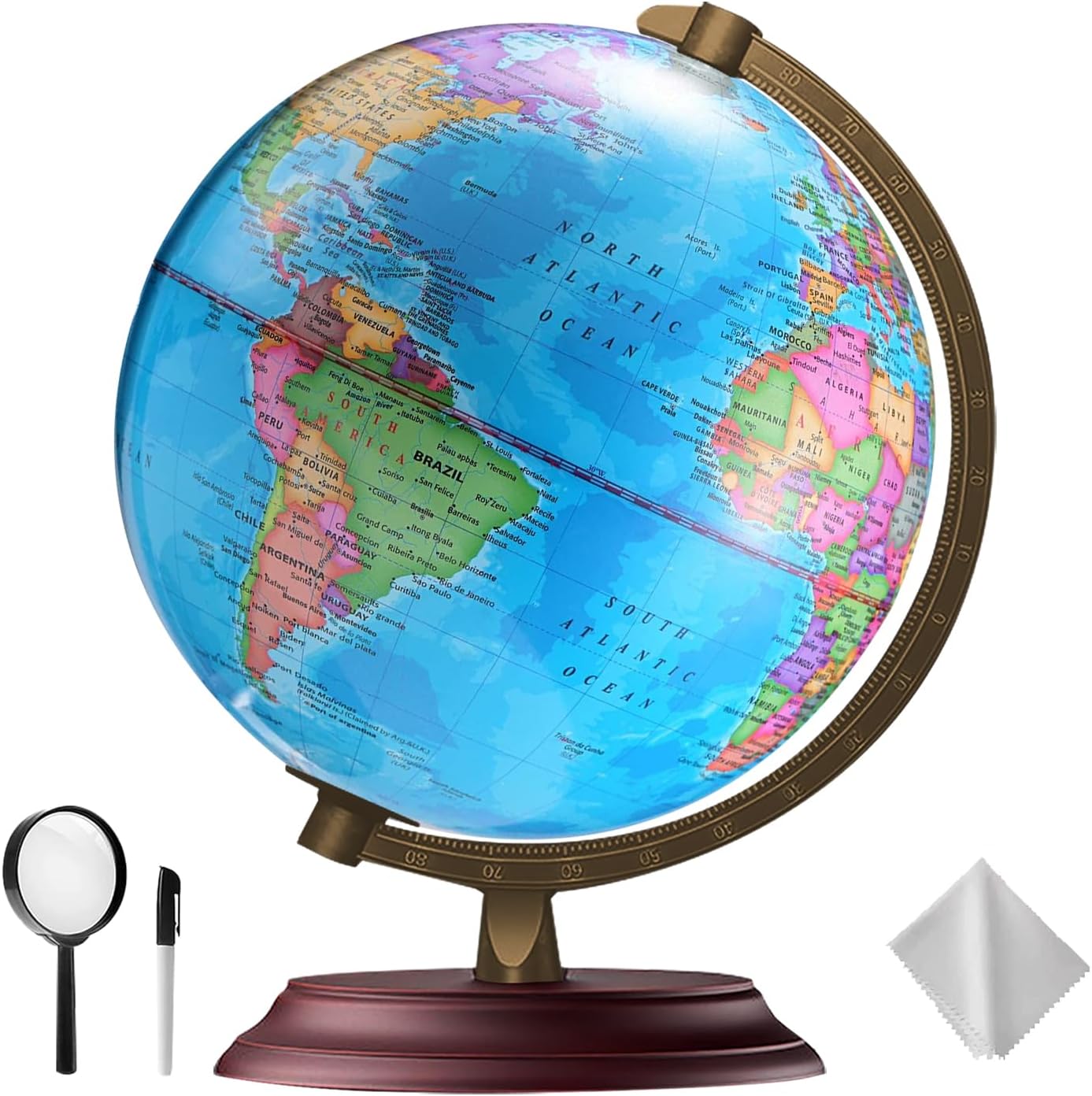 Amazon.com: NIBD Illuminated Globes of the World with Stand,8-Inch ...