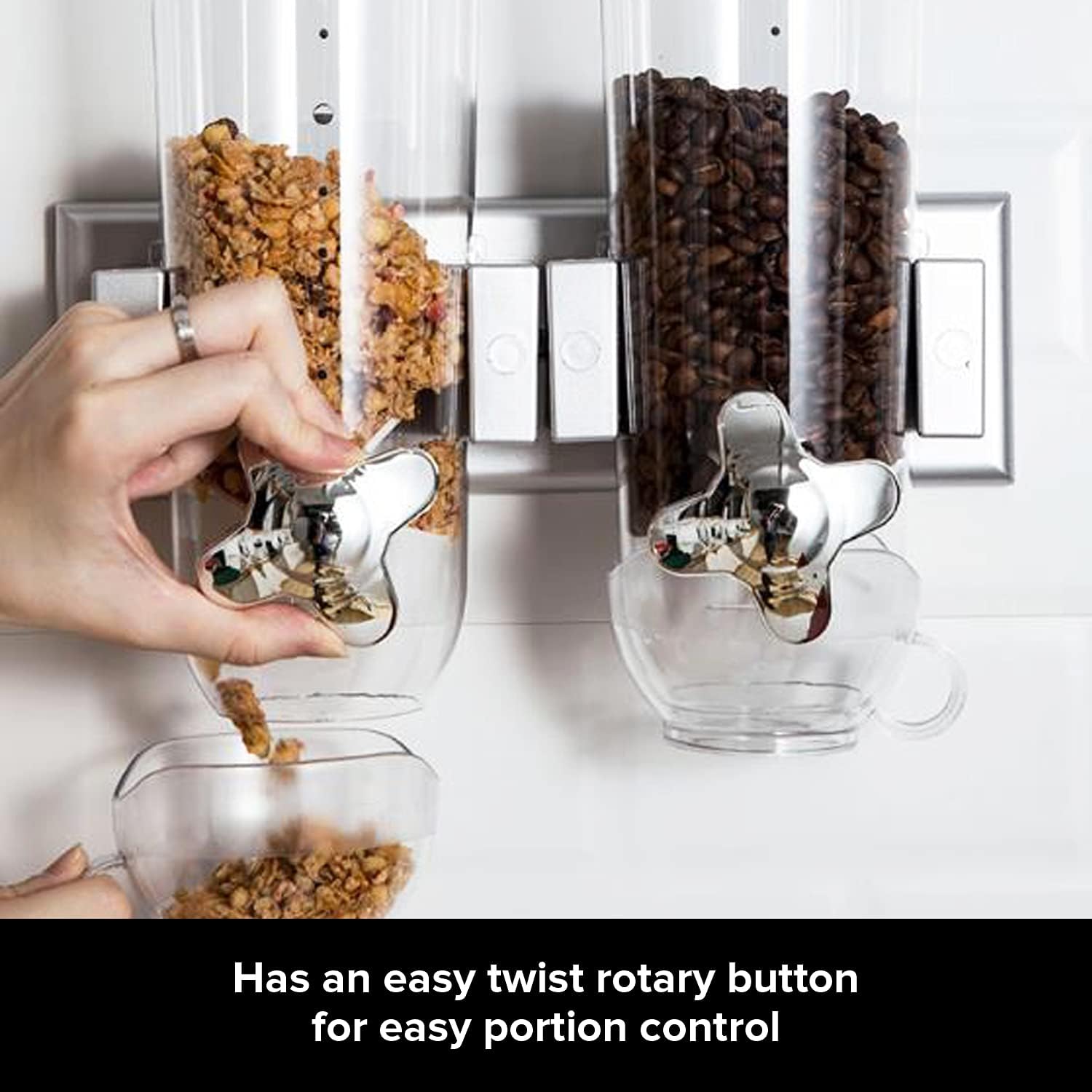 Buy Wall Mount Dry Goods Dispensers - 2-Pack Cereal Dispenser - Kitchen ...