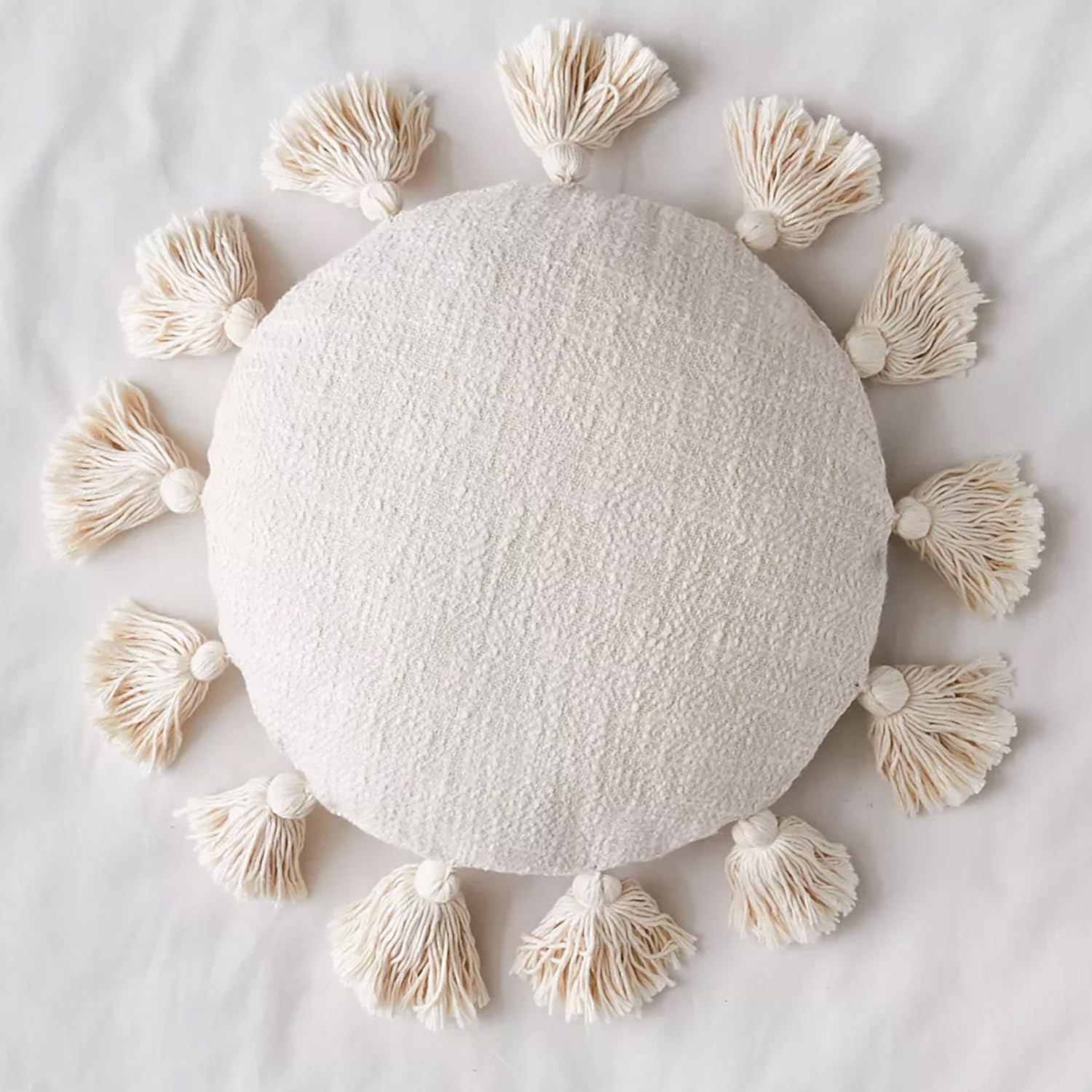 Buy Bohemian Tassles Cotton Round Couch Throw Cushion Cuddle Pillow for ...