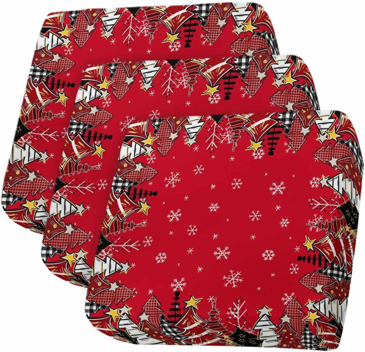 Amazon.com: Red Christmas Tree Stretch Couch Sofa Cushion Covers ...