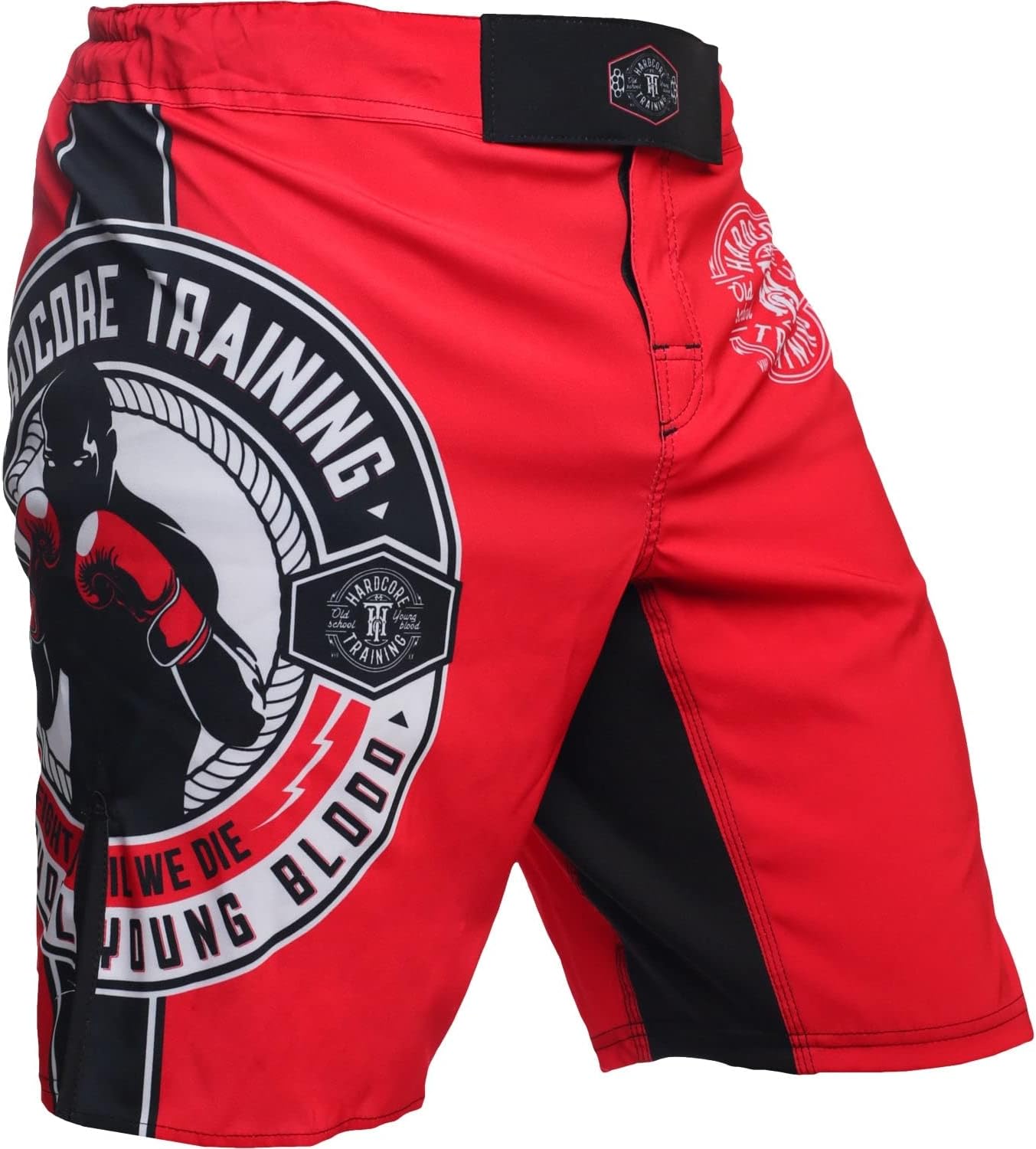Amazon.com: Hardcore Training Round Fight Shorts Men's Boxing MMA ...