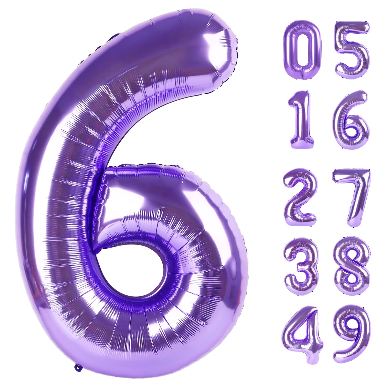 Amazon.com: Jumbo Purple Number 6 Balloon 40 Inch, Boy Girl 6th ...