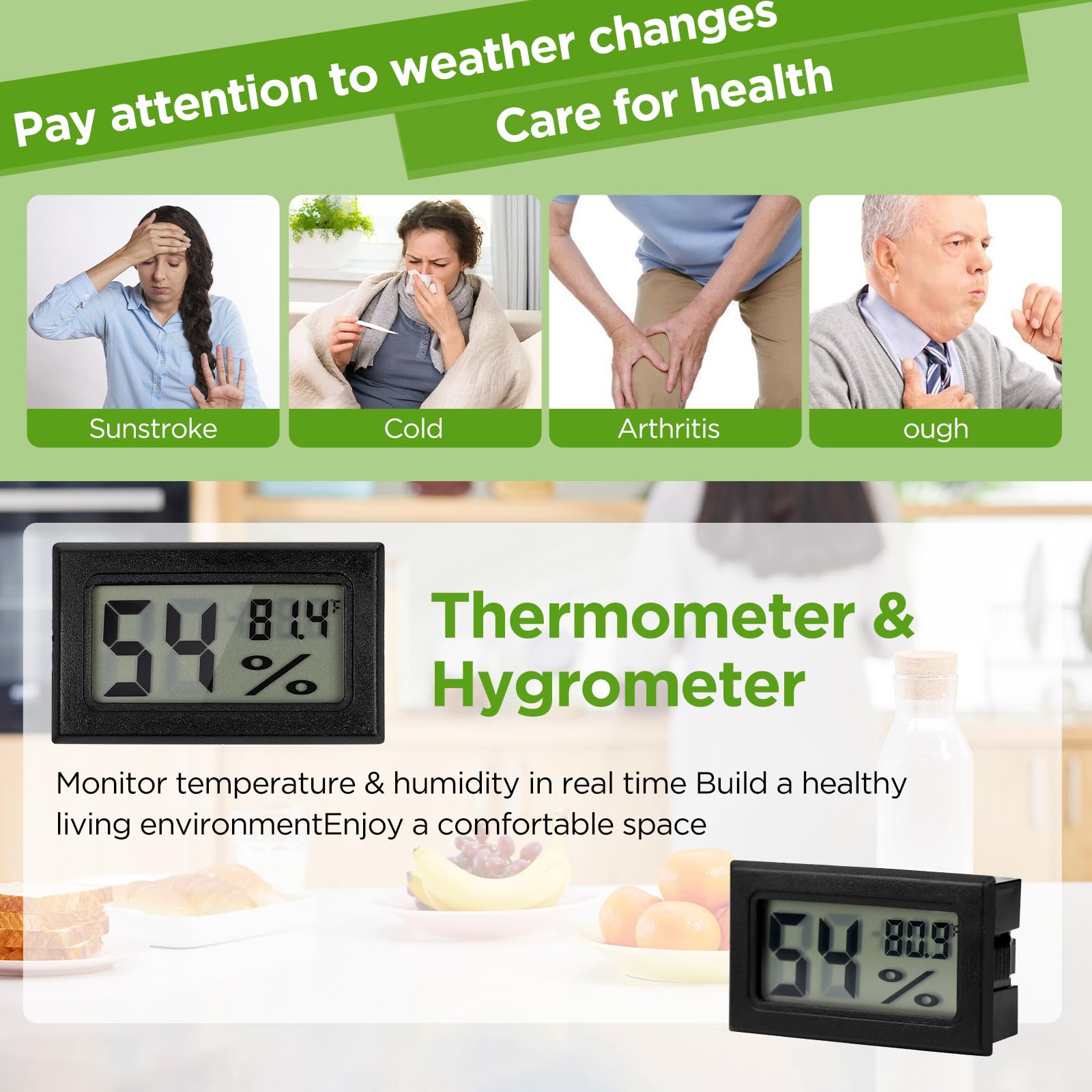 Snapklik.com : 12 Pack Mini Hygrometer Digital Electronic Temperature ...