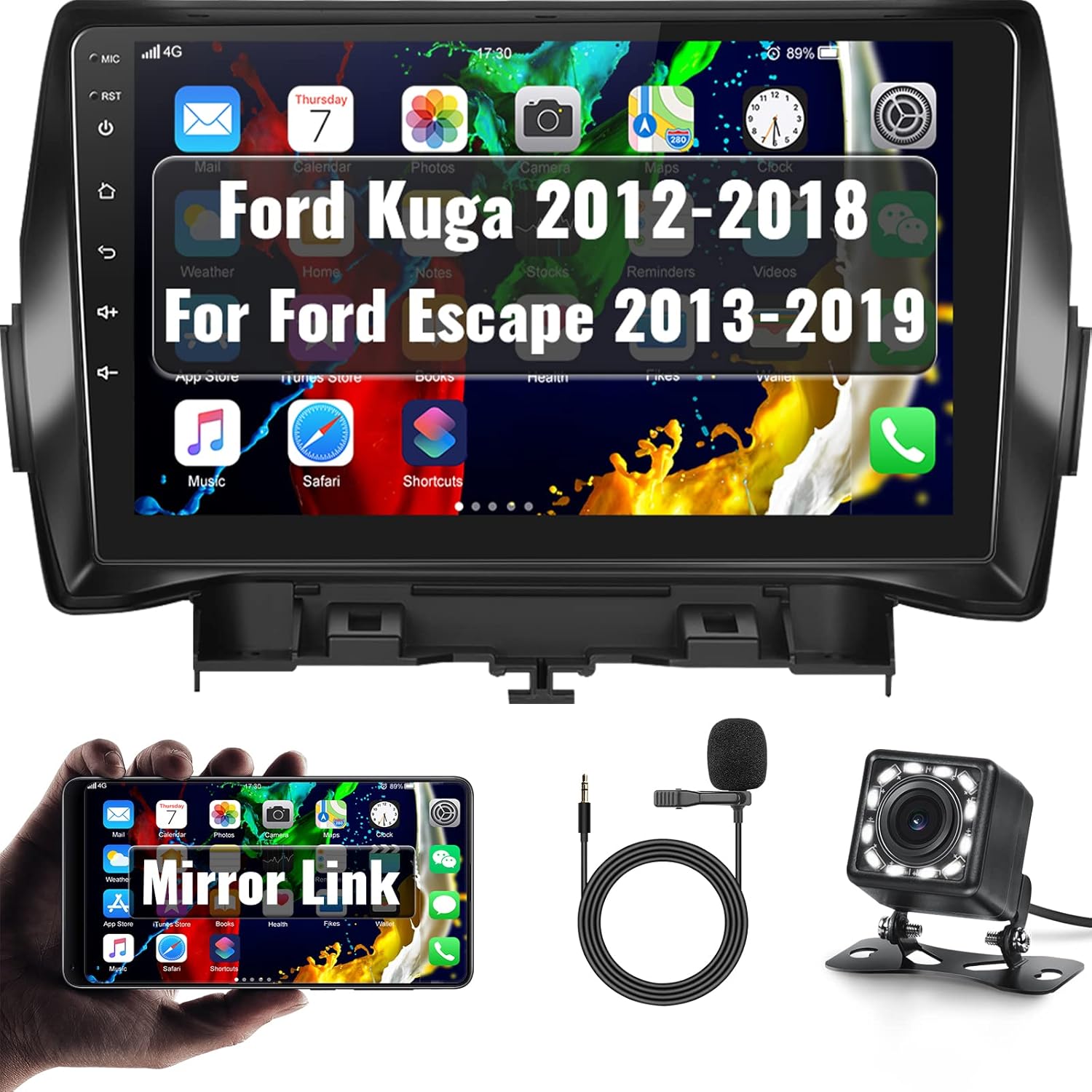 Amazon.com: for Ford Escape Kuga 2013-2019 Radio,Android 9 Car Stereo ...
