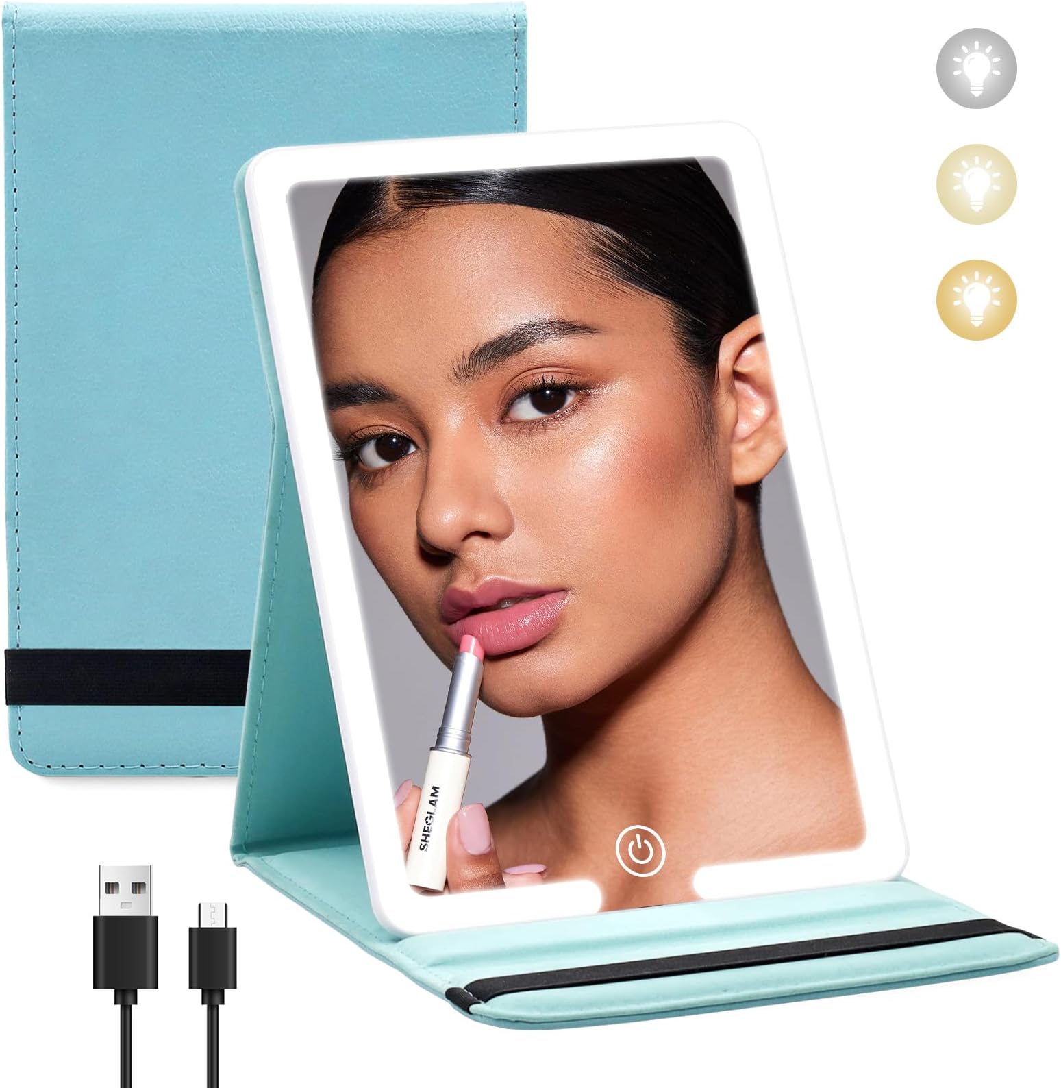 Amazon.com: DenCert Rechargeable Travel Makeup Mirror 72 LED Lighted ...