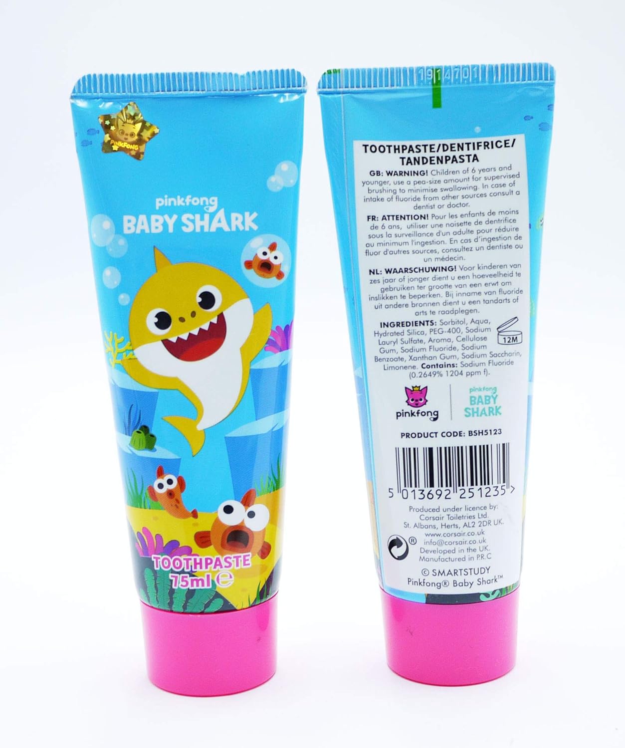 Baby Shark Toothpaste 75ml : Amazon.co.uk: Health & Personal Care