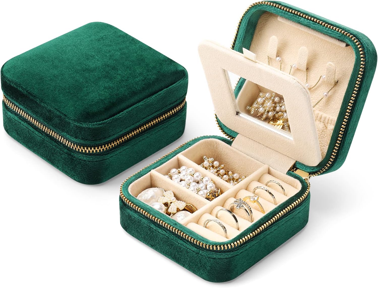 Amazon.com: Mpeyuiltic Travel Jewelry Case, Velvet Travel Jewelry Box ...