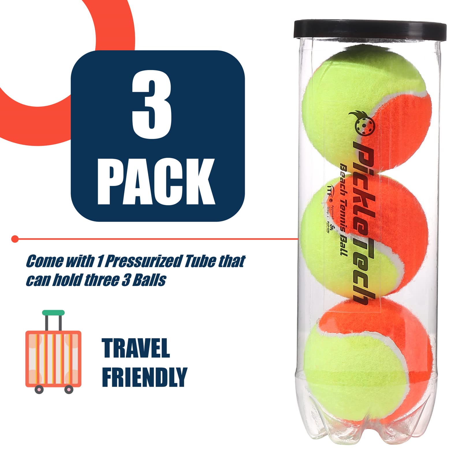 Snapklik.com : PICKLETECH 50% Low Compression Orange Tennis Balls For ...