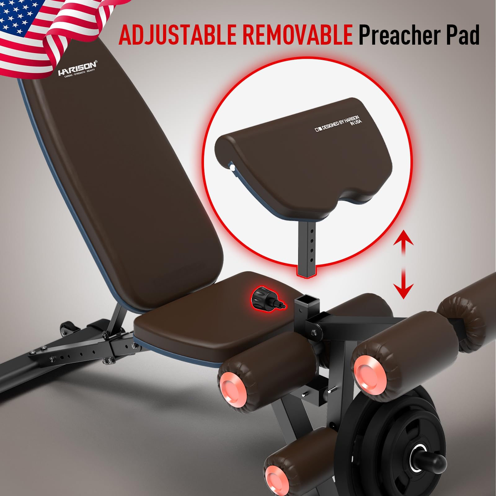 Snapklik.com : HARISON Adjustable Weight Bench