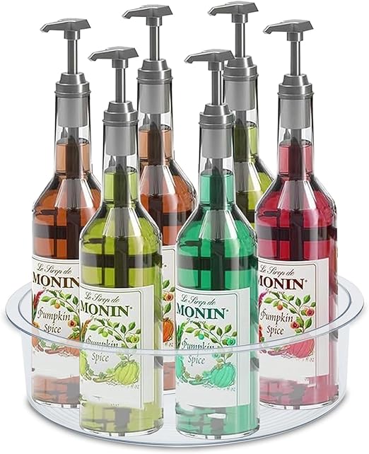 Amazon.com: Mowhut Rotating Coffee Syrup Organizer,7 Bottle Syrup Rack ...