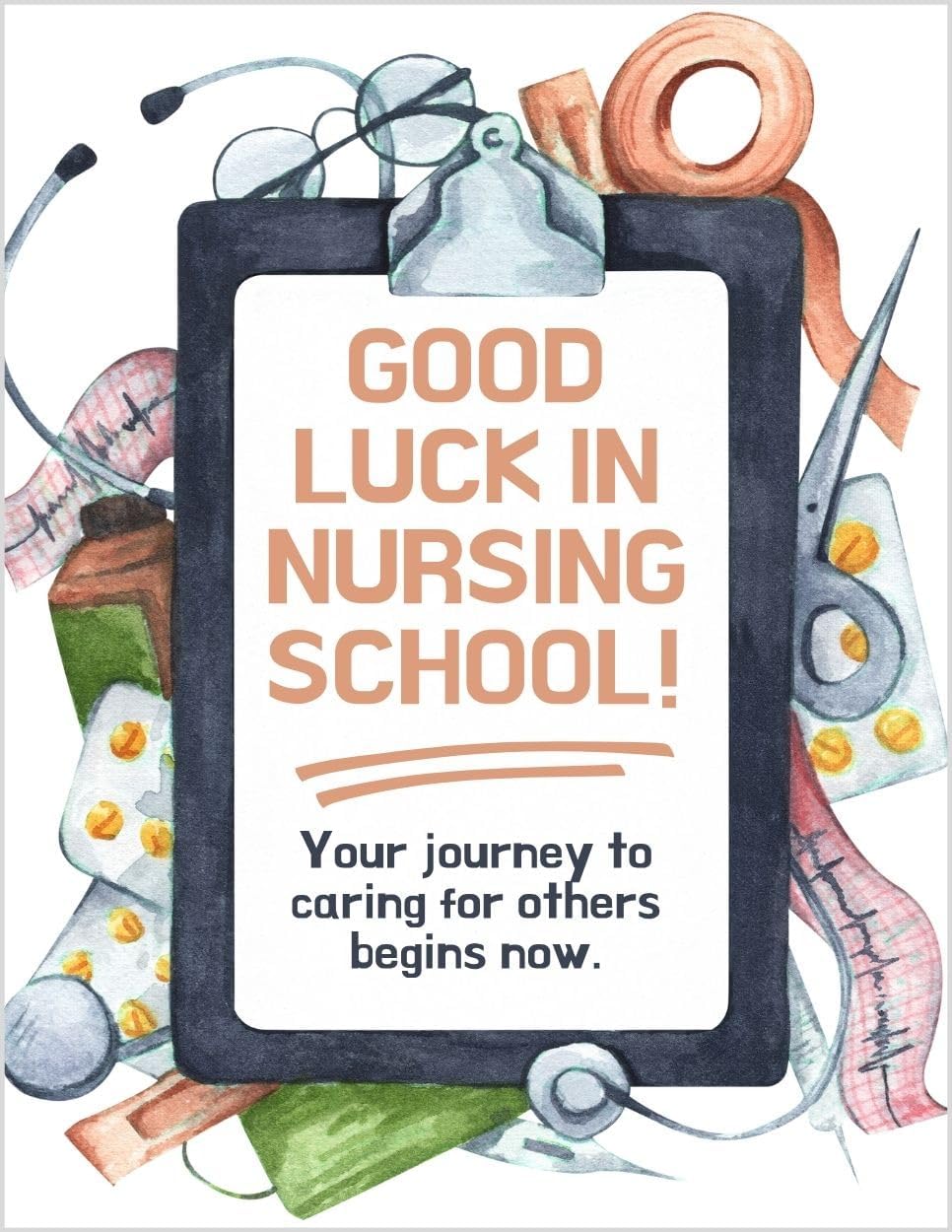 Amazon.com: Good Luck in Nursing School Greeting Card - Journey To ...