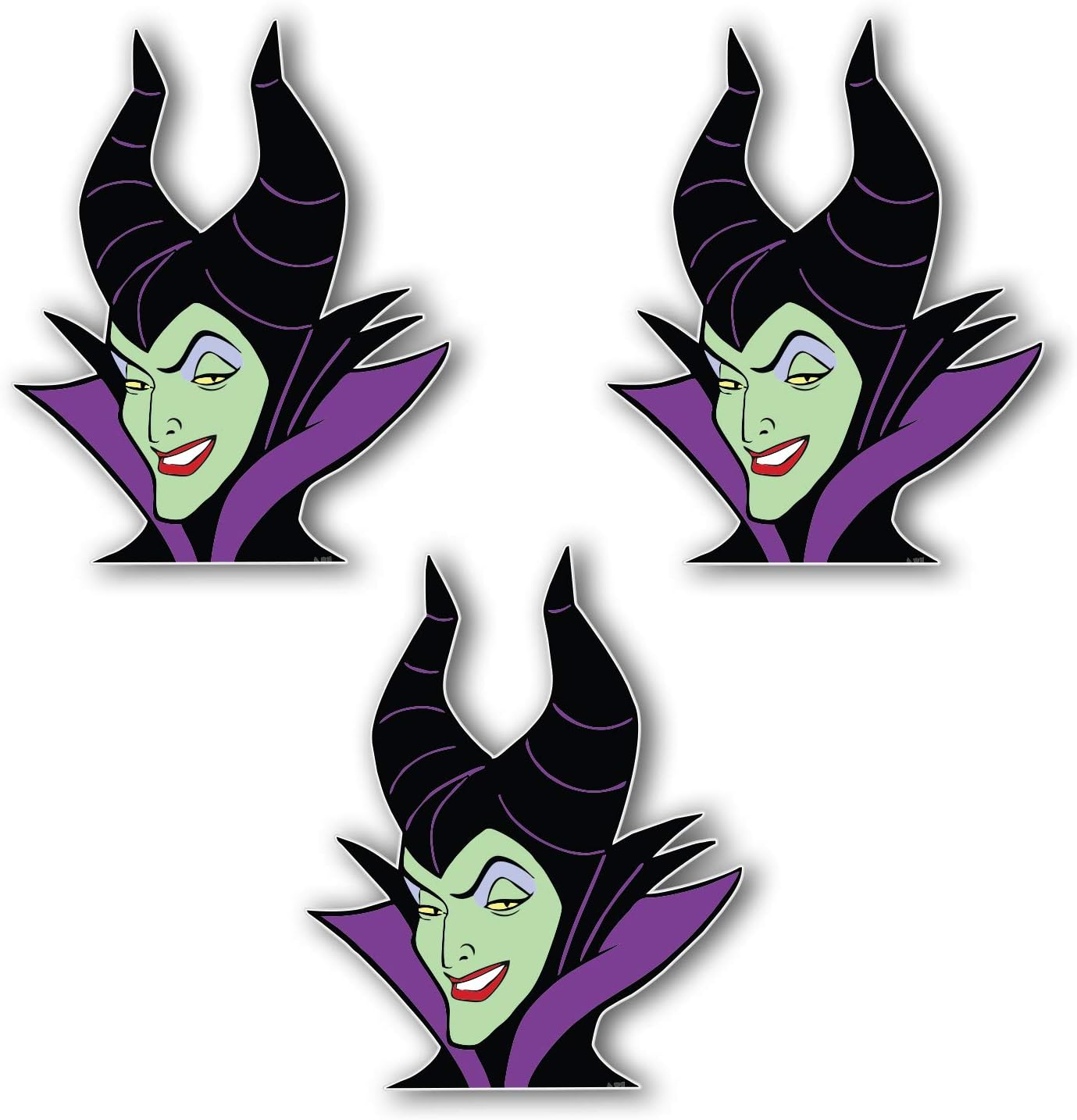 Amazon.com: Maleficent Cartoon Vinyl Sticker Art Decal Set of 3 Pieces ...