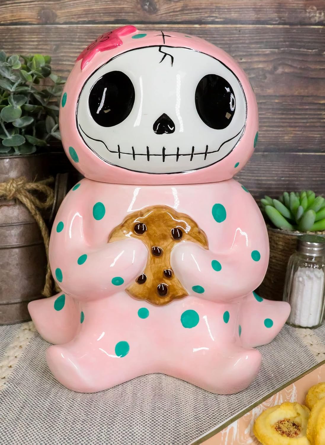 Amazon.com: Ebros Furry Bones Octopee Ceramic Cookie Jar Pink Squid ...