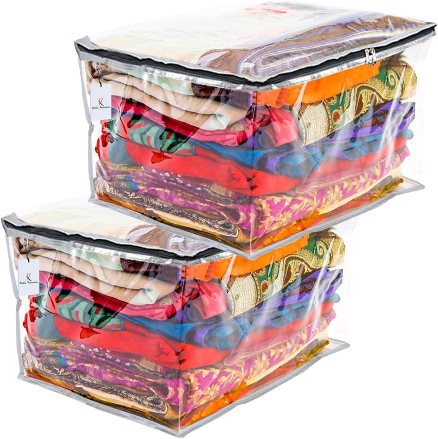 Kuber Industries 2 Pieces Transparent Saree Covers With Zip|Saree ...