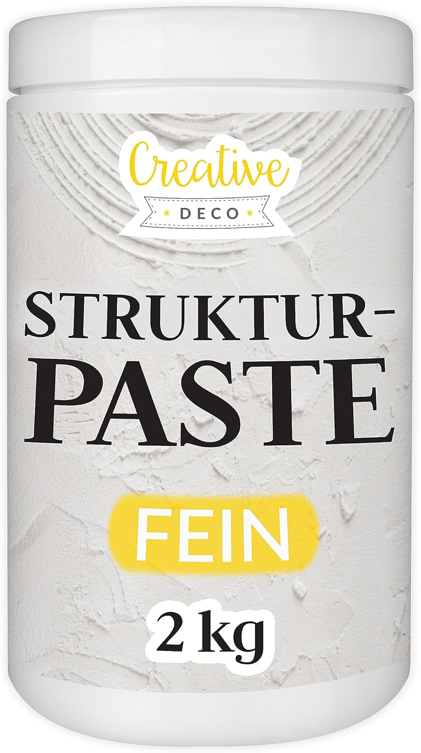 Creative Deco Feinkörnige Strukturpaste 2 kg - Weiße Spachtelmasse