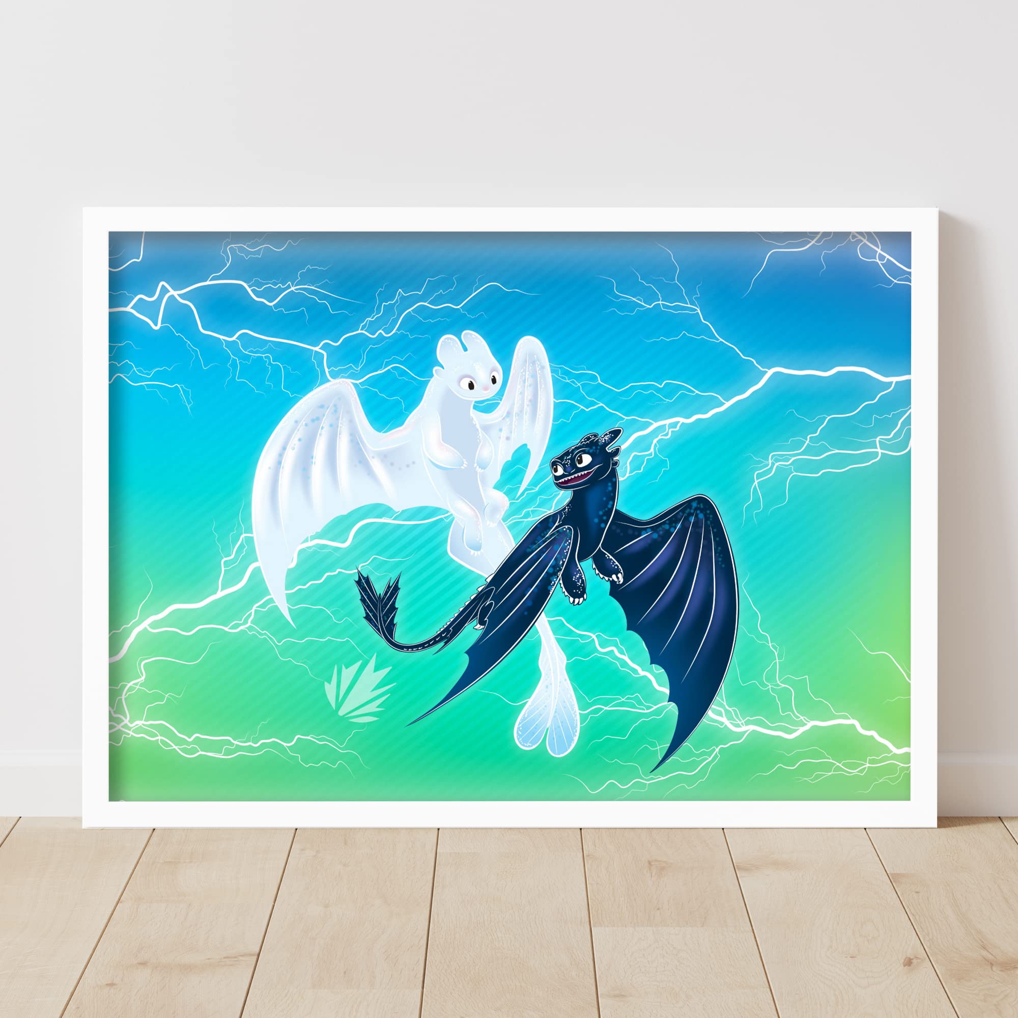 Themed How To Train Your Dragon - Light Fury and Night Fury Wall Art ...