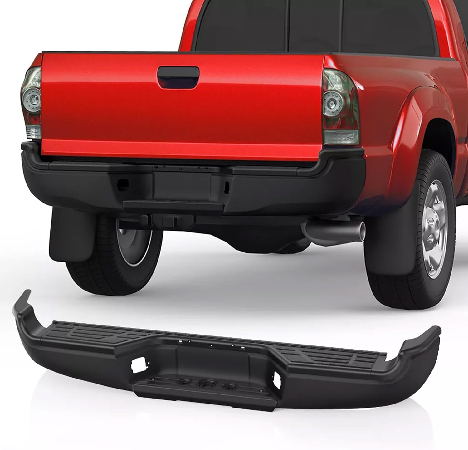 Amazon.com: MOSTPLUS Black Steel Rear Step Bumper Assembly Compatible ...