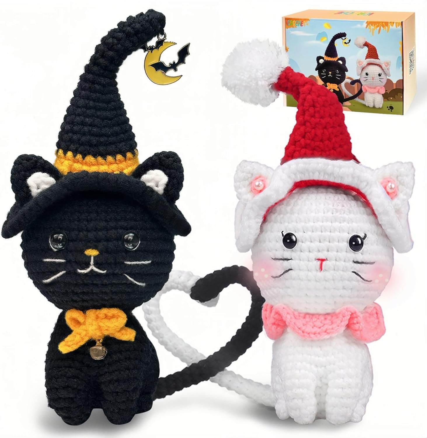 Amazon.com: Crochet Kit for Beginners,2PCS Cat Crochet Kit with Step-by ...