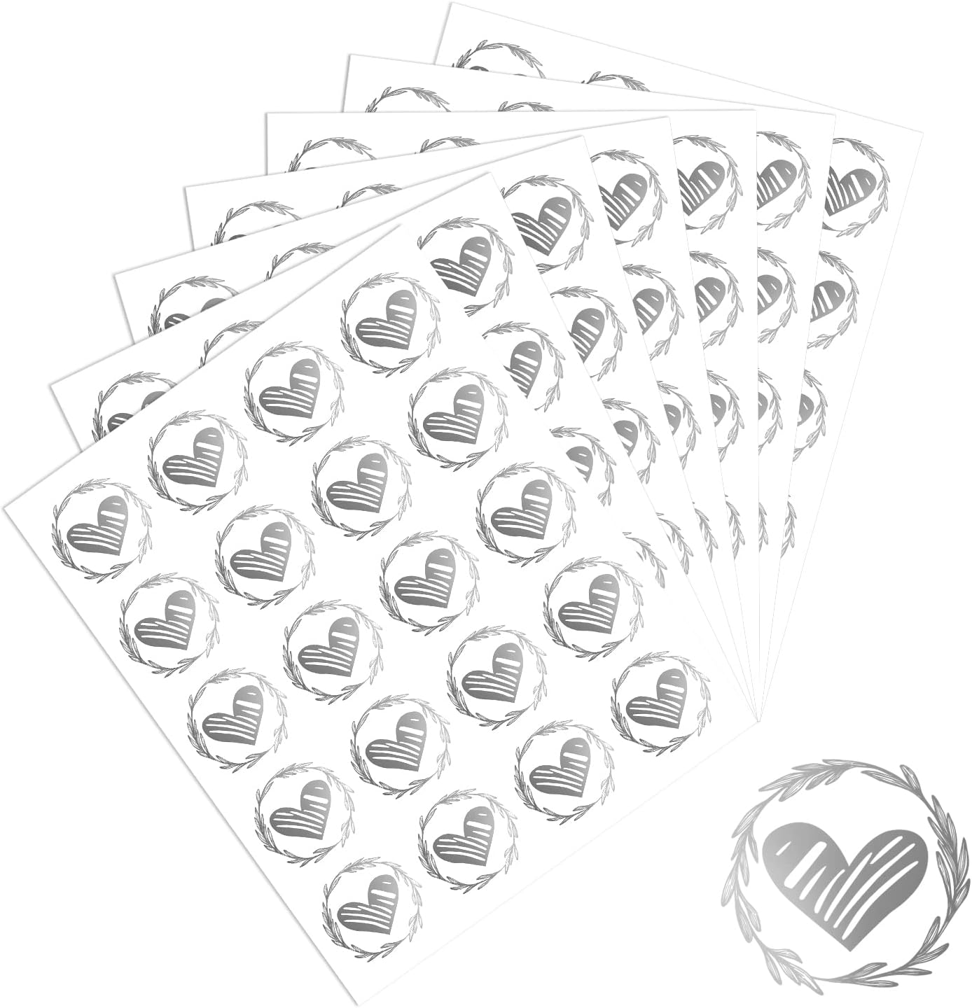 Amazon.com: 500PCS Clear Silver Envelope Stickers, Love Heart Seal ...