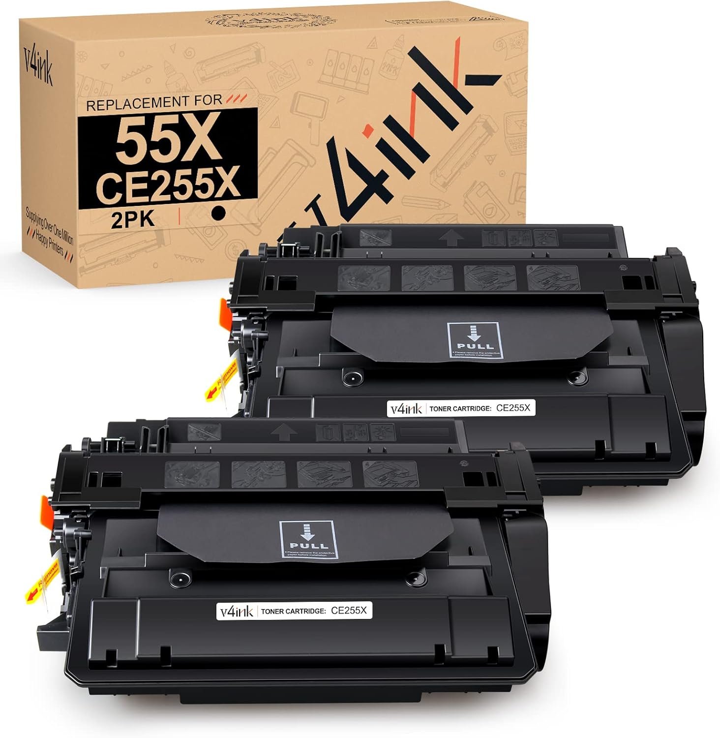 Amazon.com: v4ink 2PK CE255X Toner Cartridge Compatible Replacement for ...