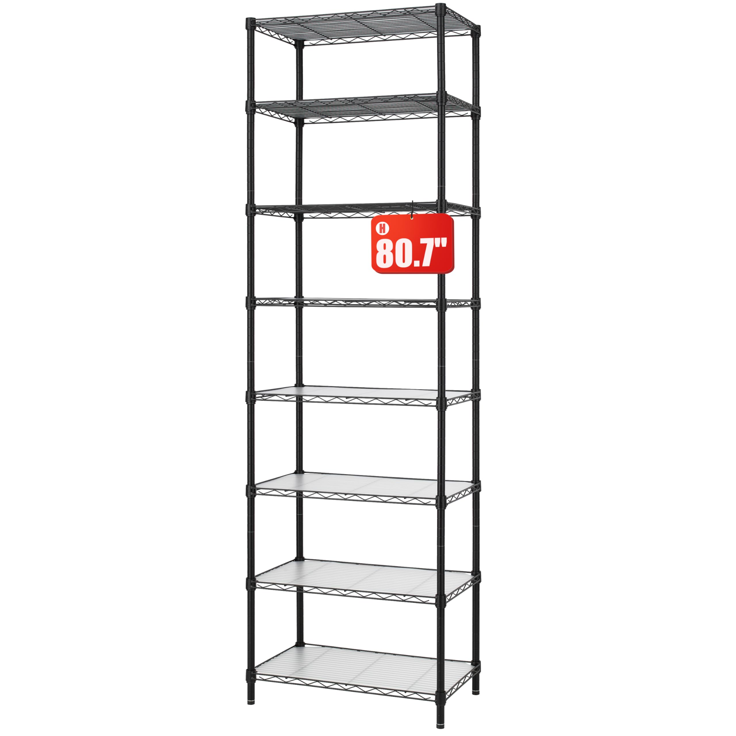 Amazon.com: Finnhomy 8-Tier Wire Shelving Unit Adjustable Steel Wire ...